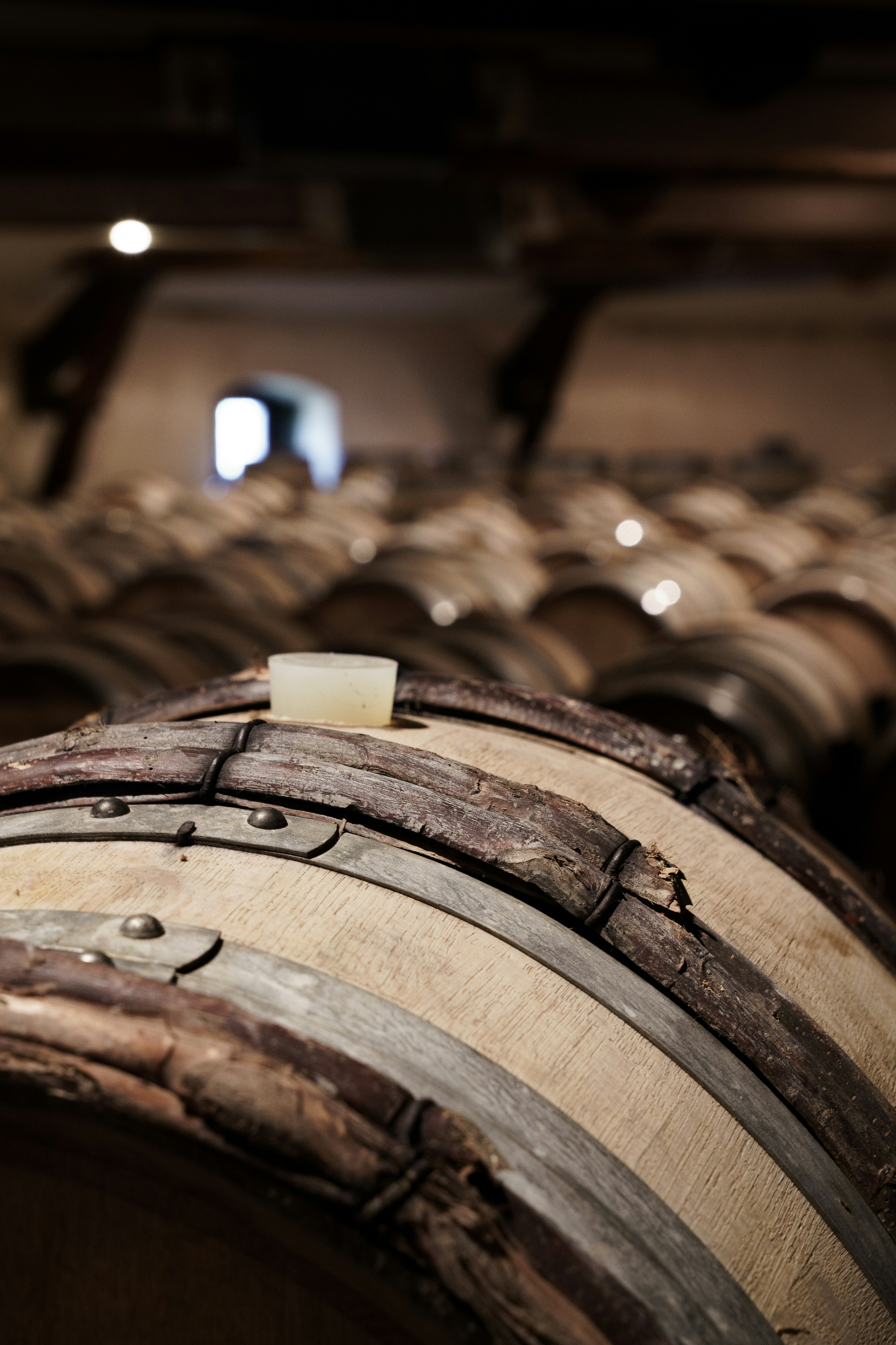 A bunch of barrels that are stacked together photo – Free Wine Image on ...