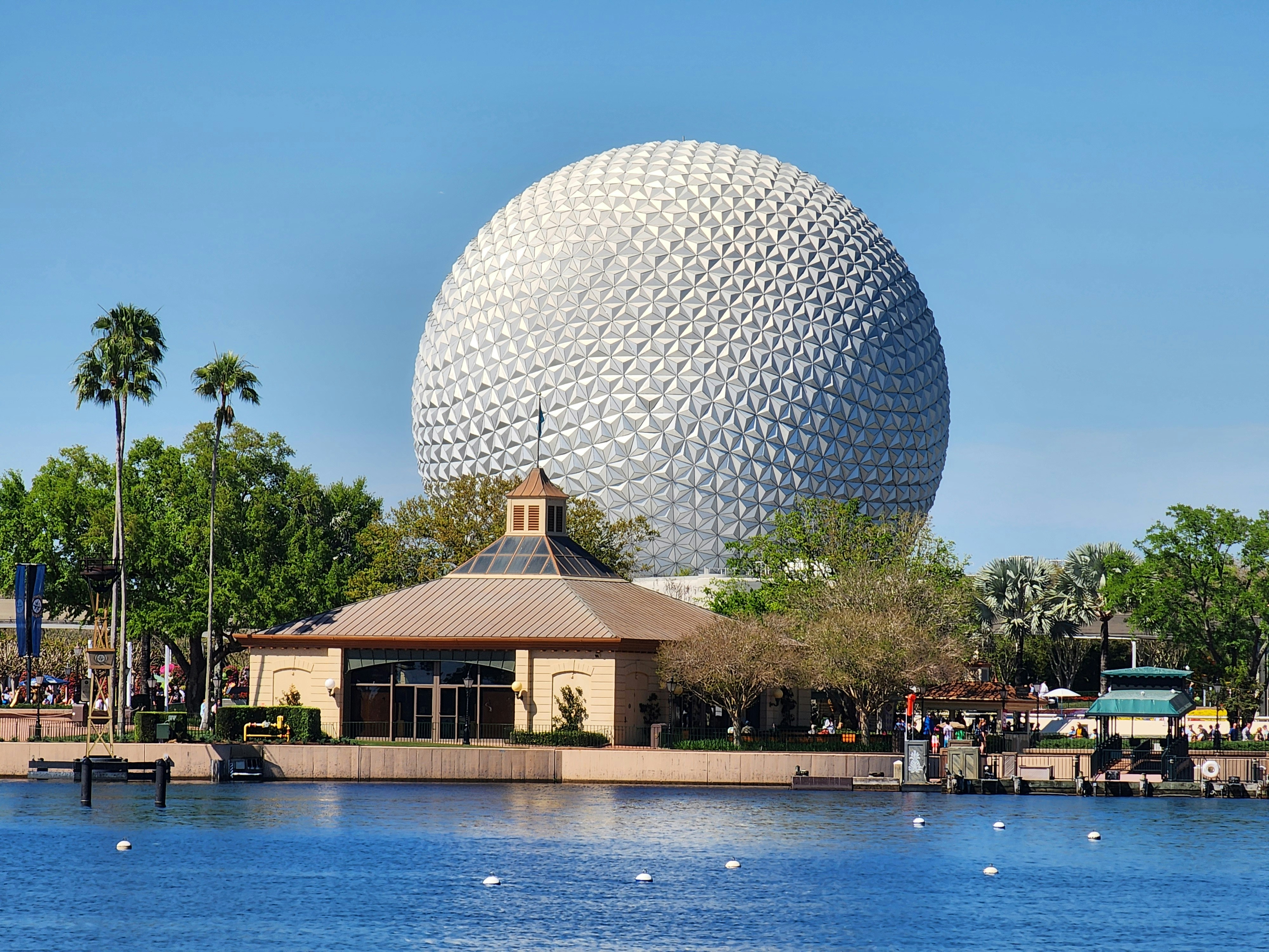 Sphere by the Water: A Quiet Moment Beneath Epcot’s Geodesic Glow