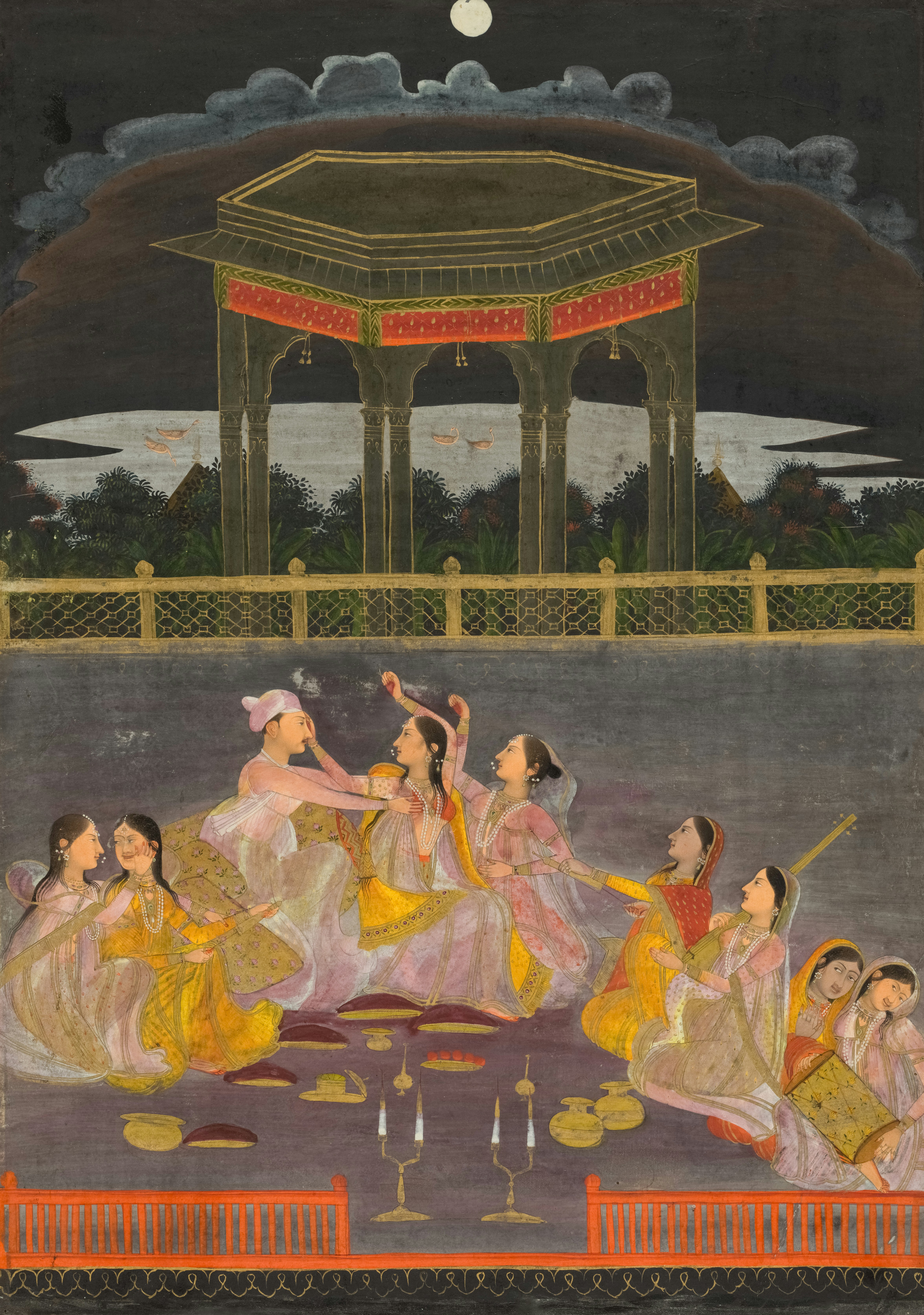 Moonlit Revels by the Riverside Pavilion