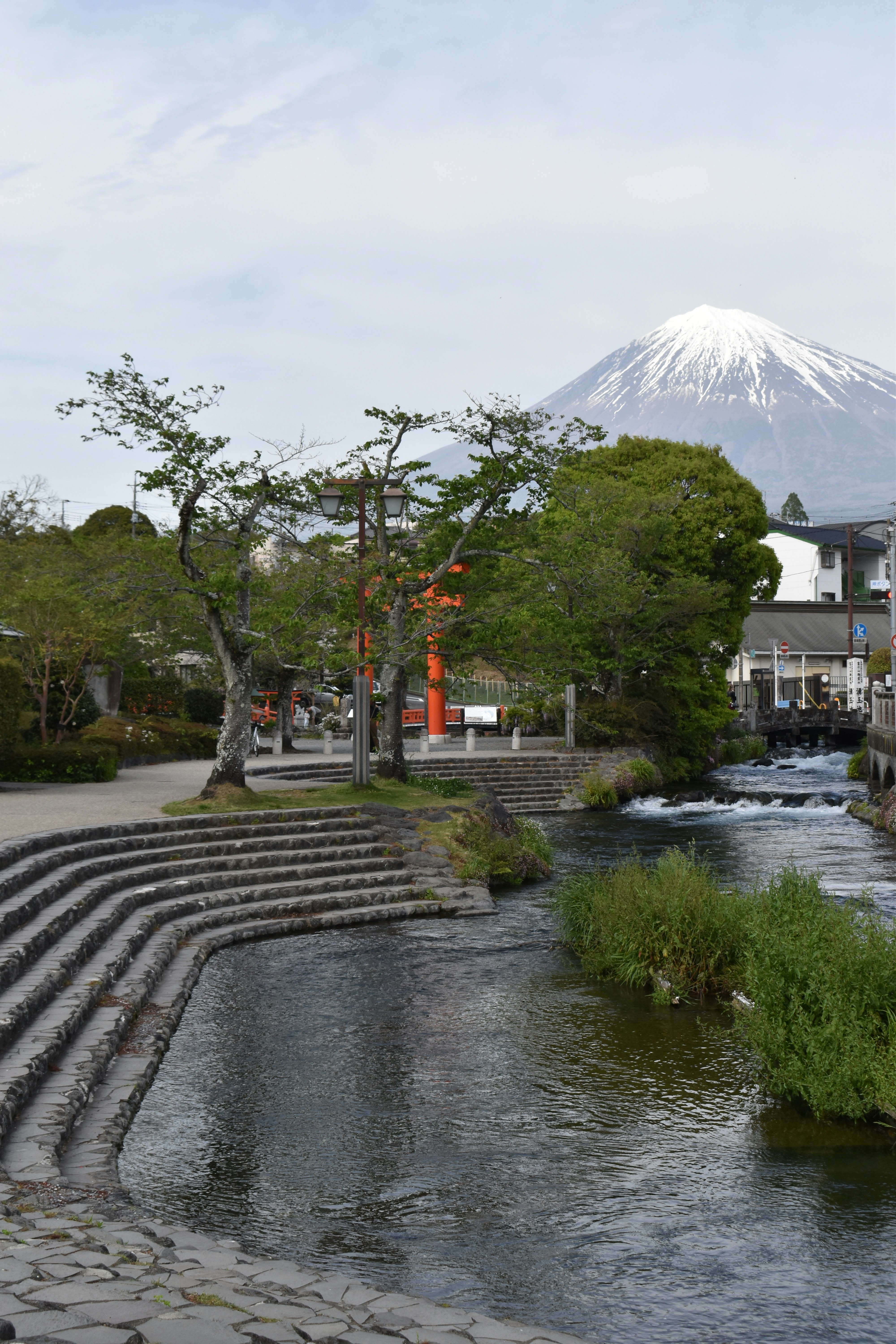 Mt. Fuji Dawn by the Riverside Pagoda