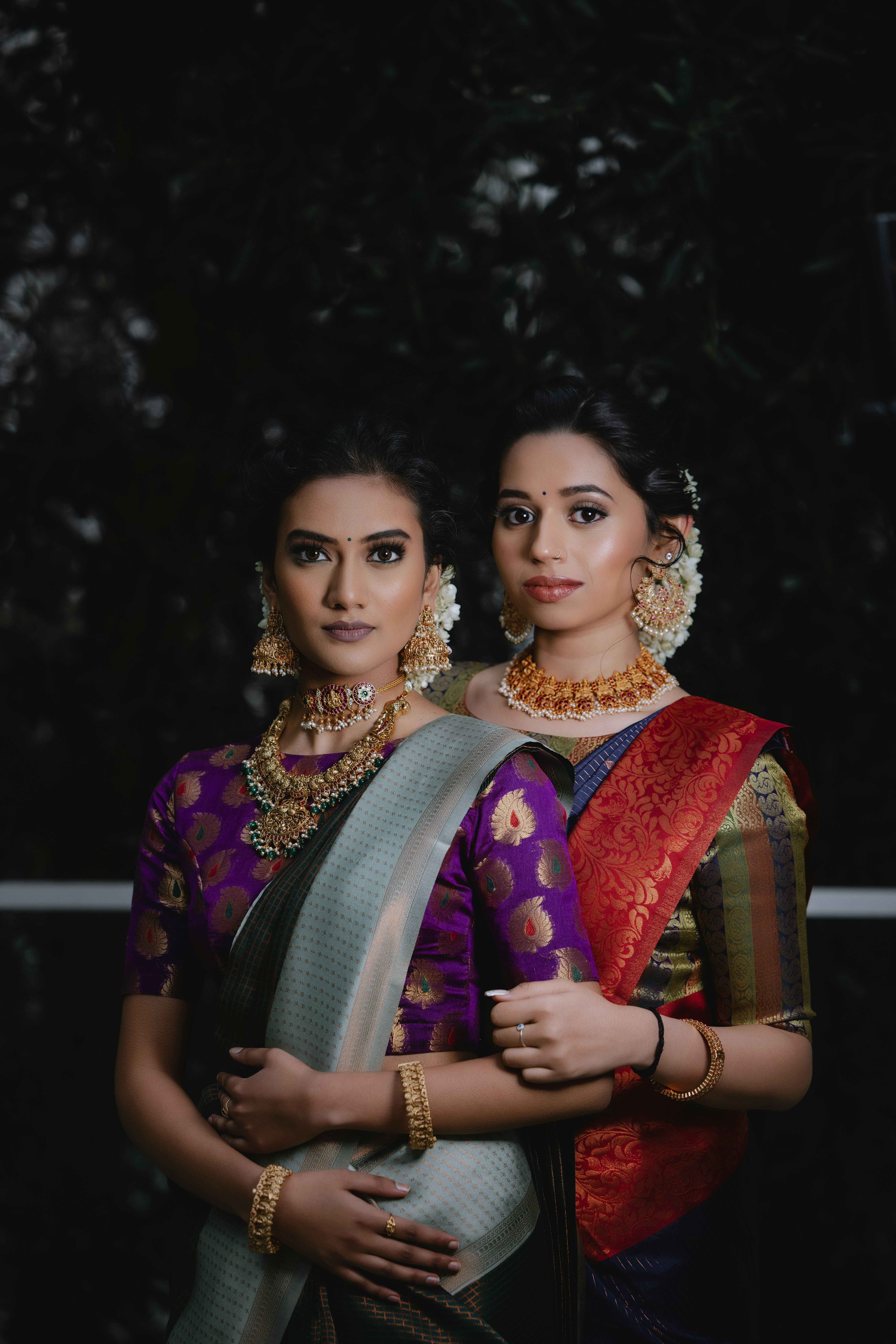 Two women in traditional indian garb posing for a photo photo – Free ...
