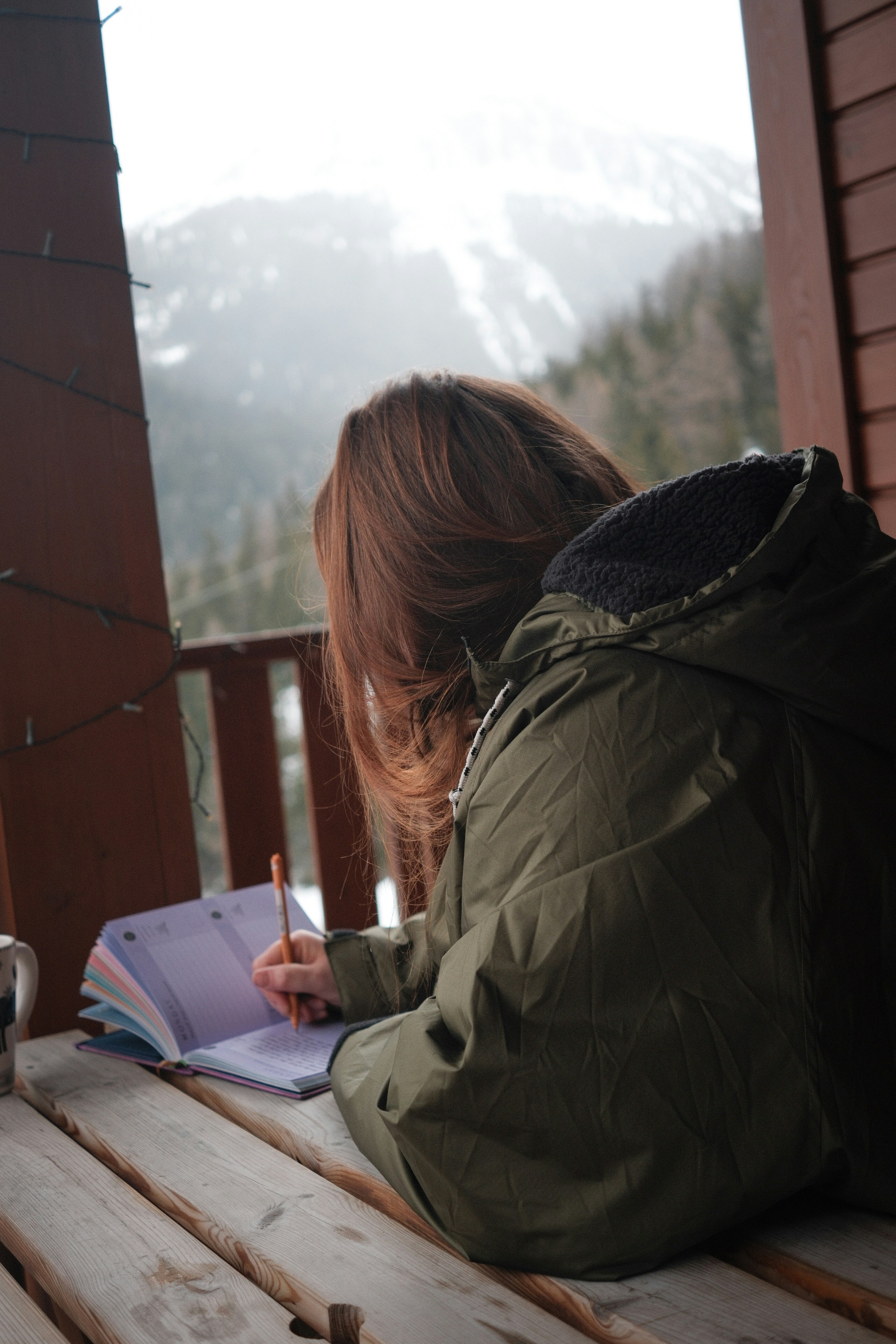 Cozy Notebook Amid Winter Vistas