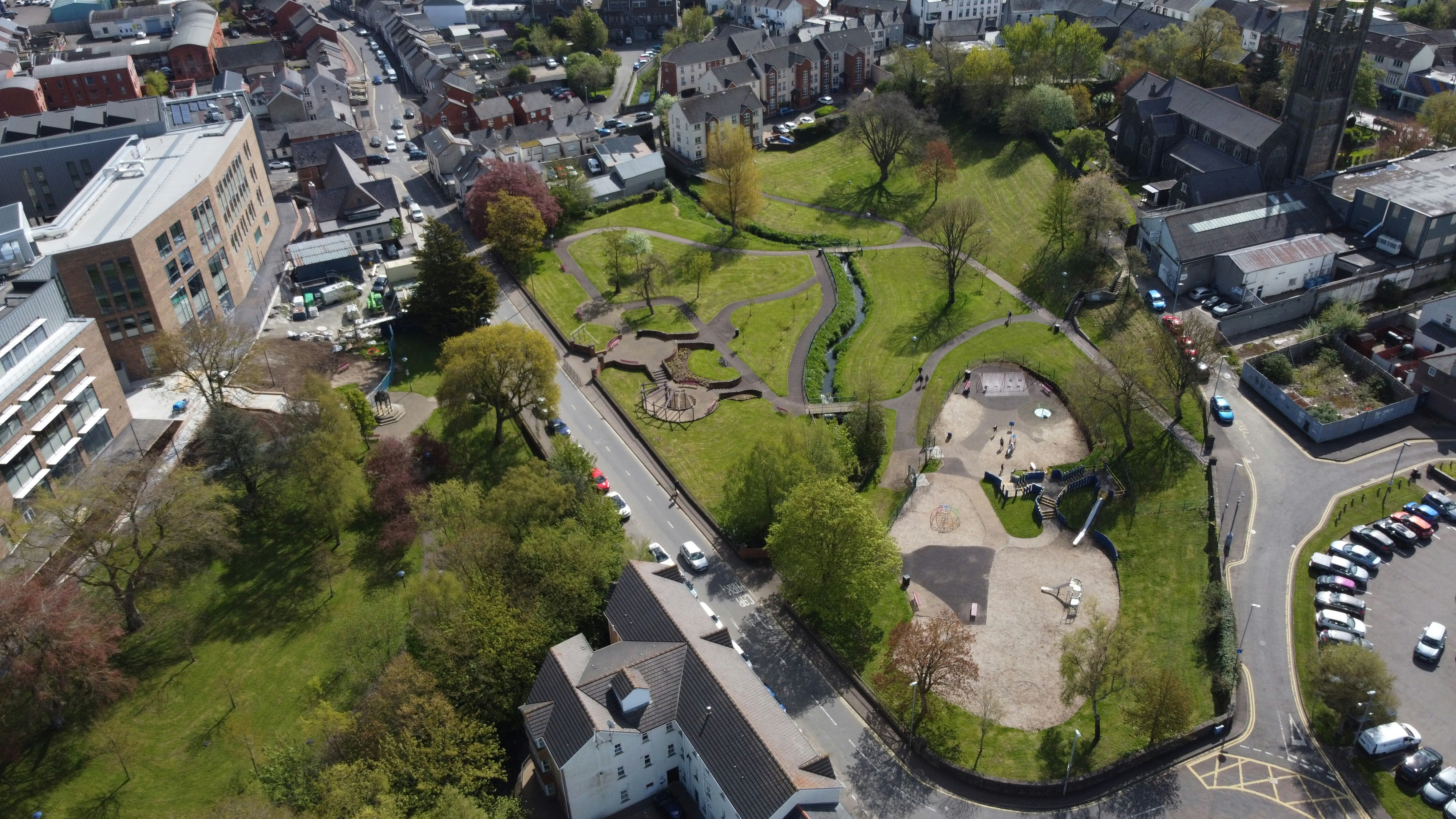 An aerial view of a park in a city photo – Free Anderson park coleraine ...