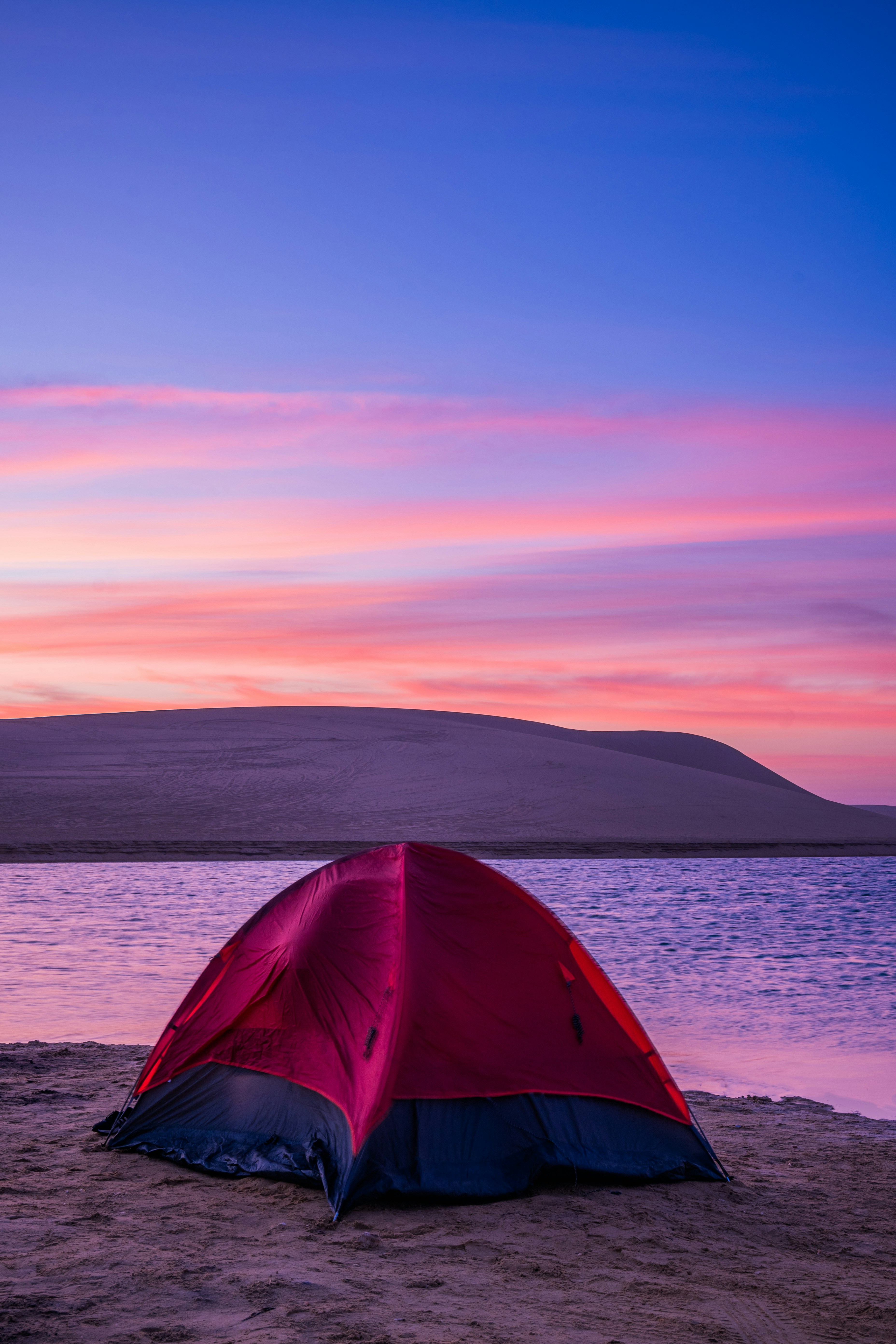 Magenta Shelter at the Edge of a Velvet Sunset