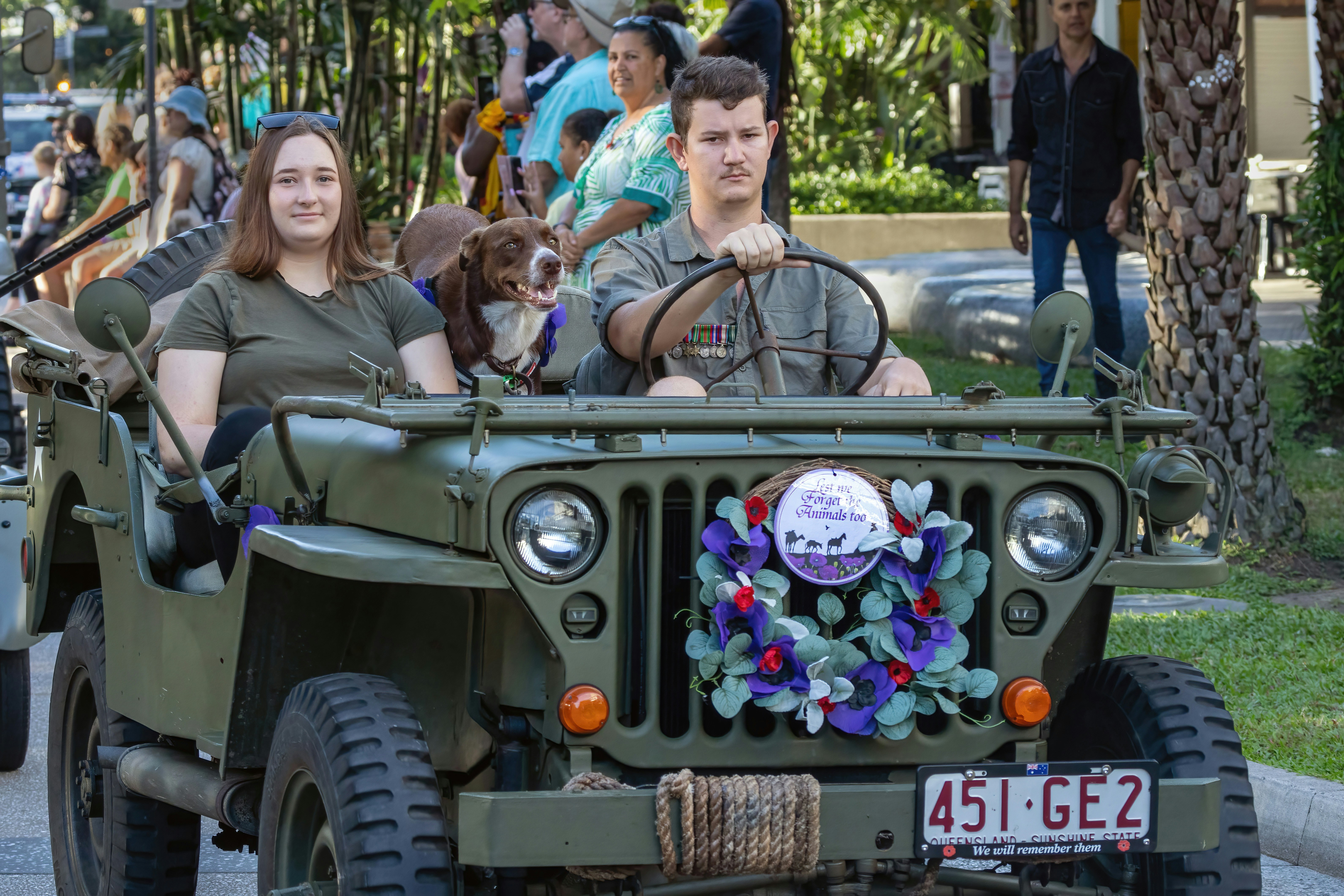 "Lest we forget the animals too". Anzac parade, Cairns, Australia. 25 April 2024. Thank you for your service.