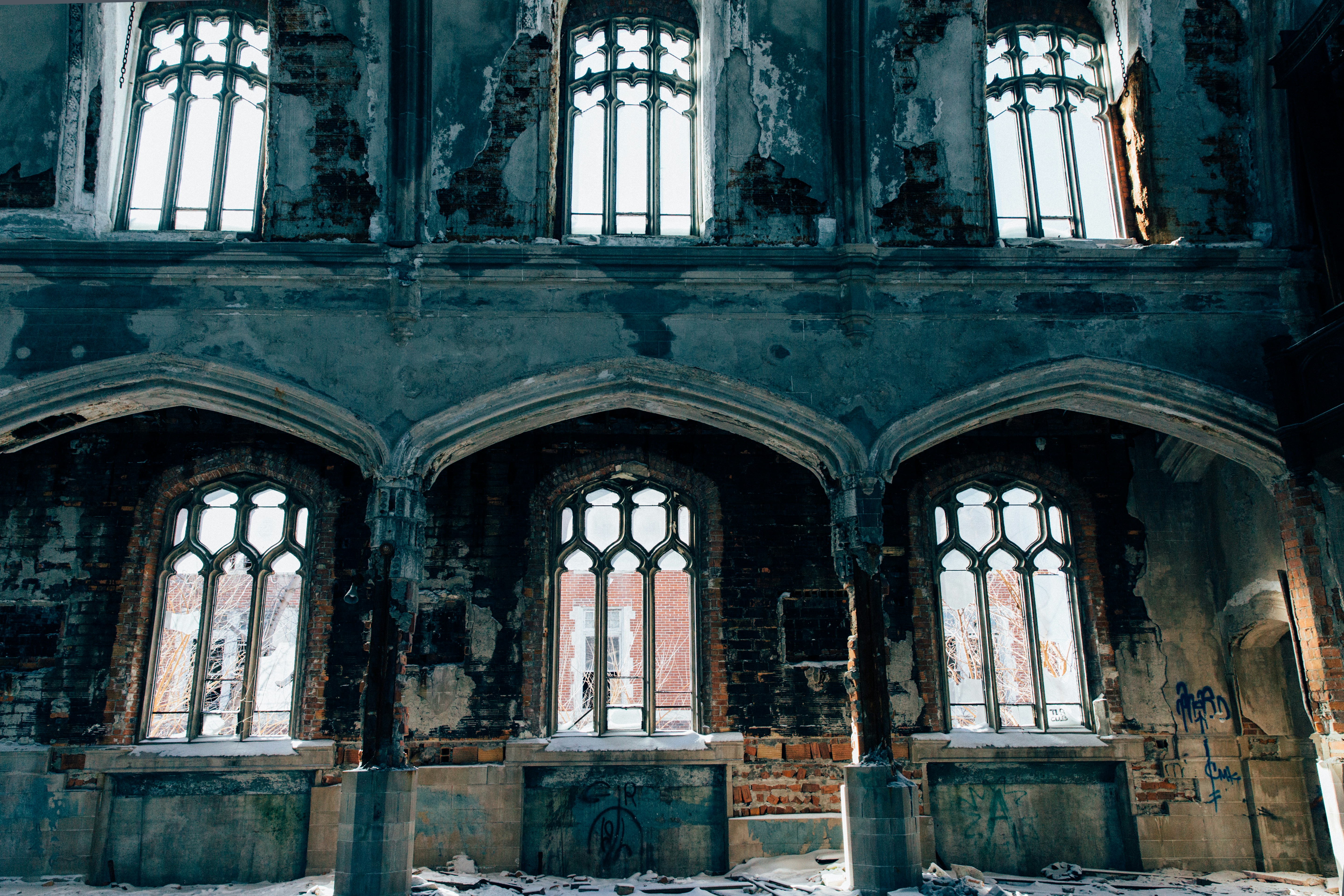 Blue Vaults and Snow: Inside a Decayed Gothic Hall
