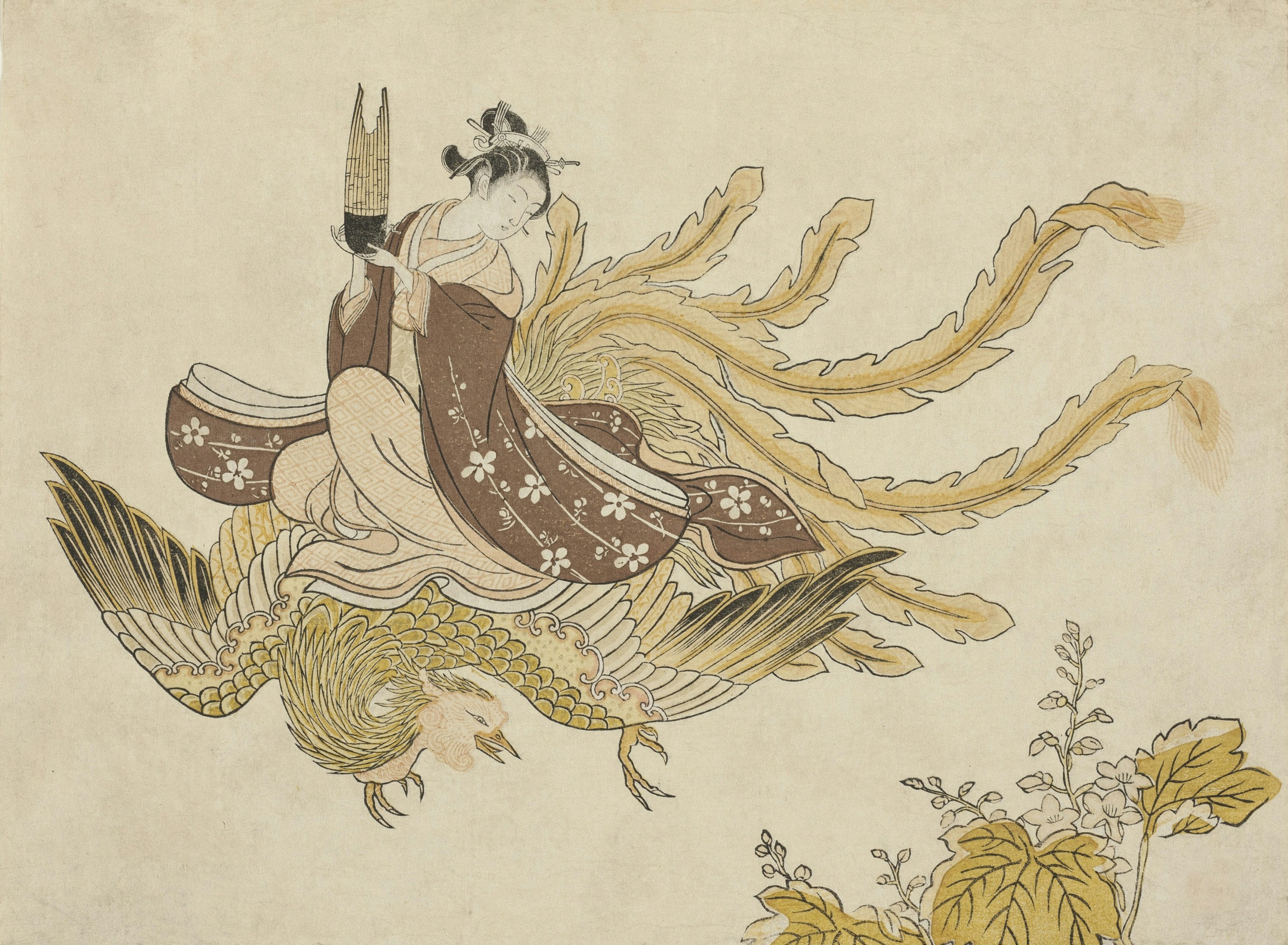 A painting of a woman riding a bird photo – Free Archival Image on Unsplash