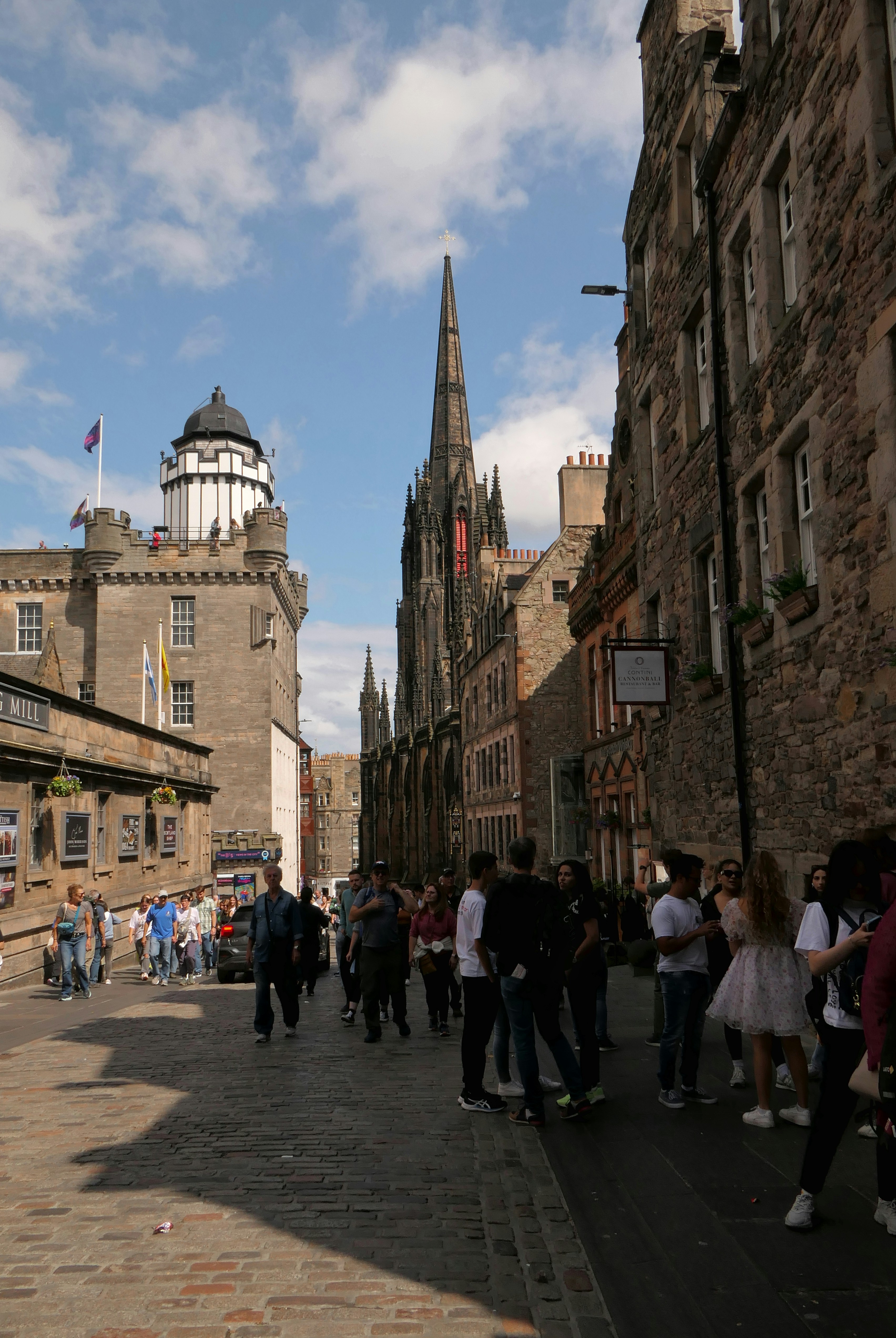 street scene downtown Edinburgh UK
