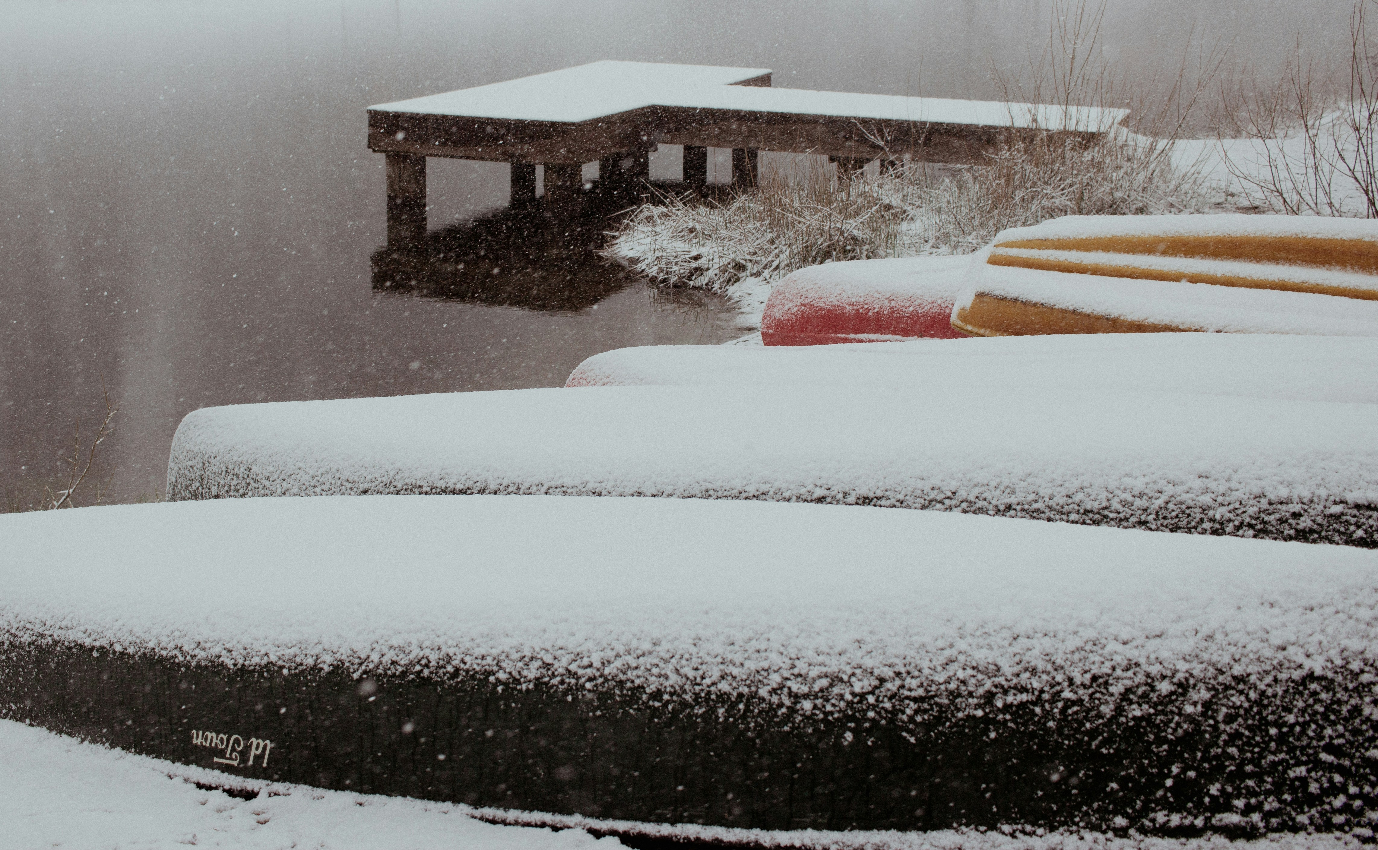 A bunch of snow covered cars parked in a lot photo – Free Winter Image ...