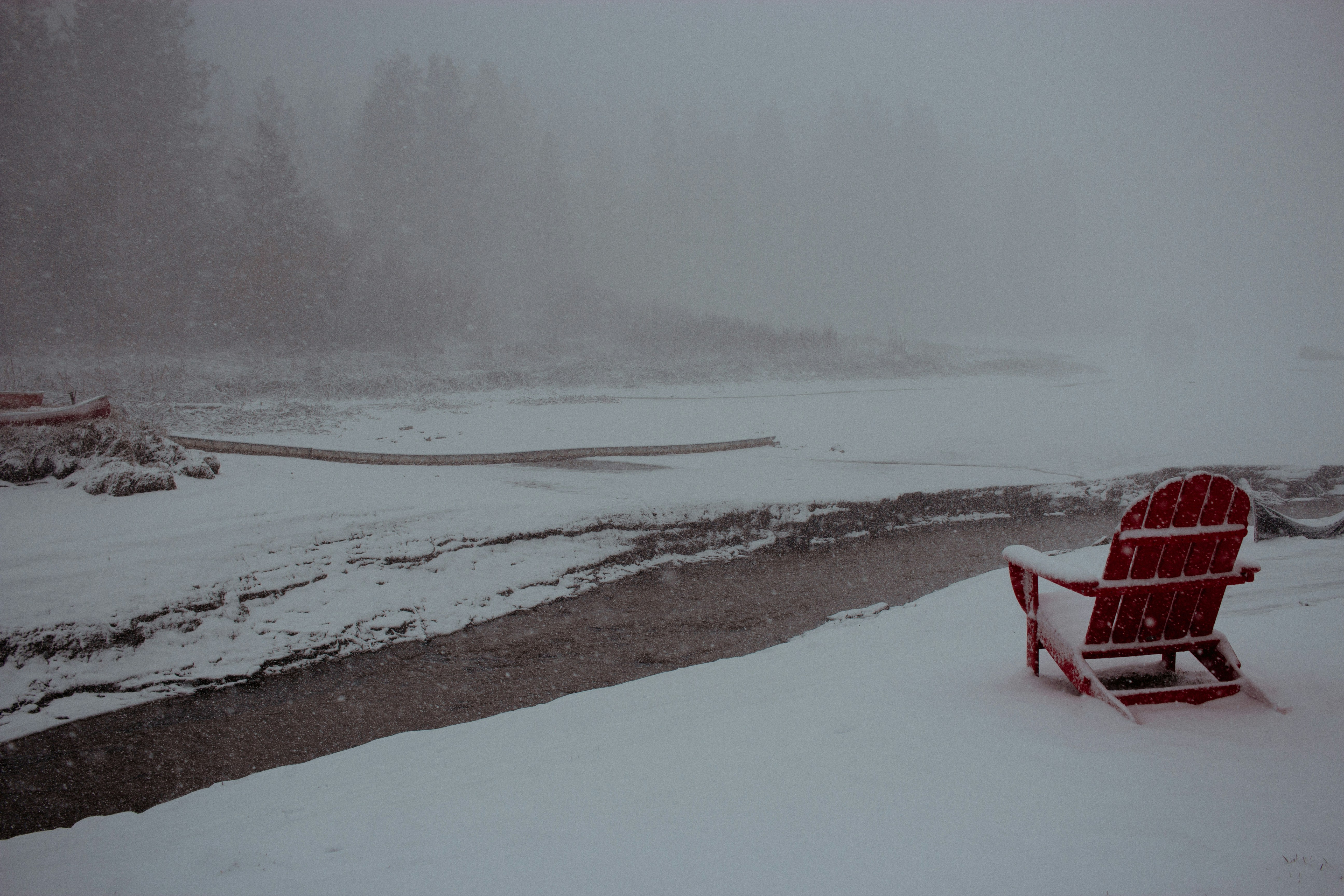 Red Adirondack in a Winter Drift