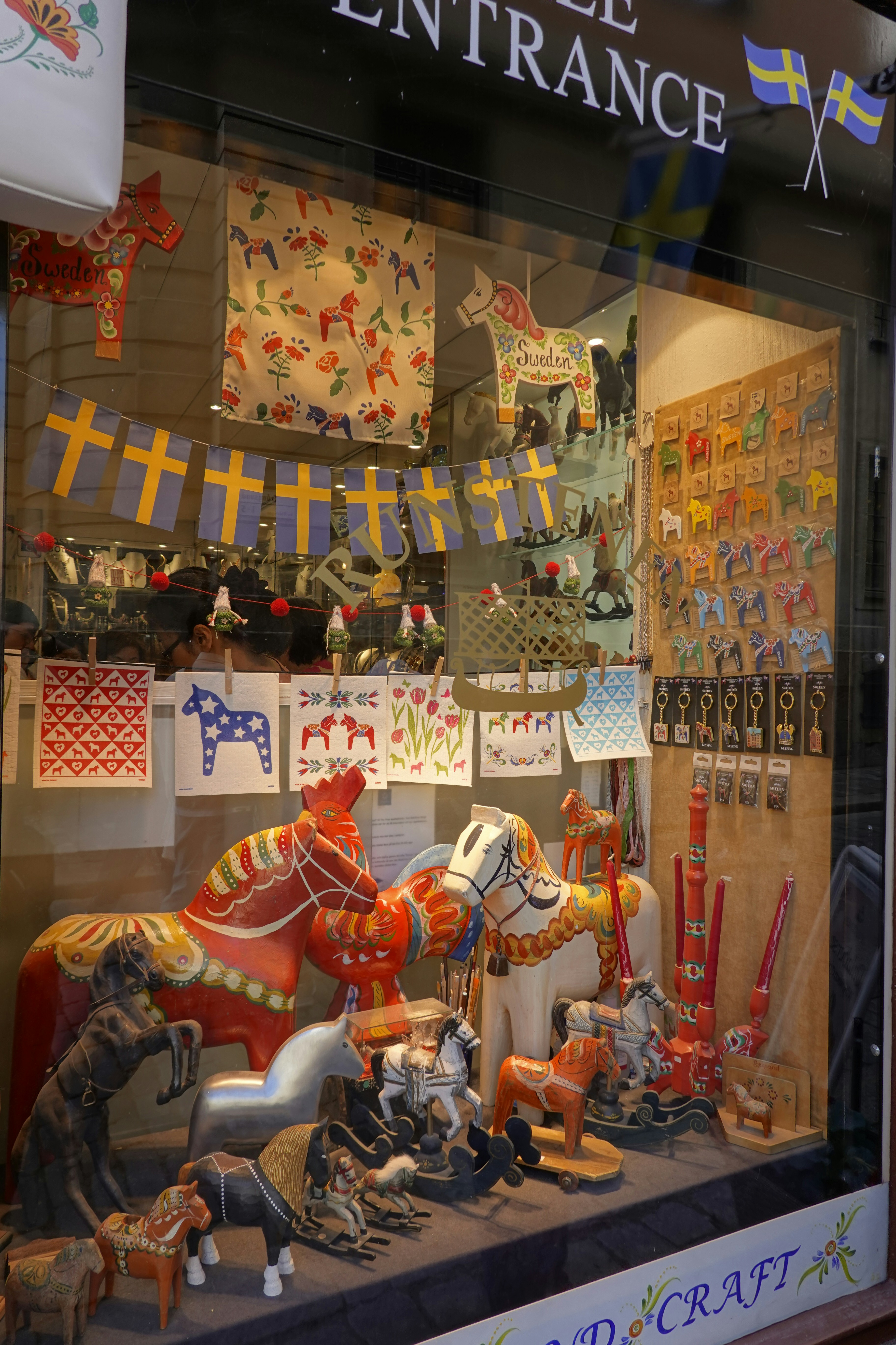 Swedish Craft Window: Painted Horses, Flags and Handmade Delights