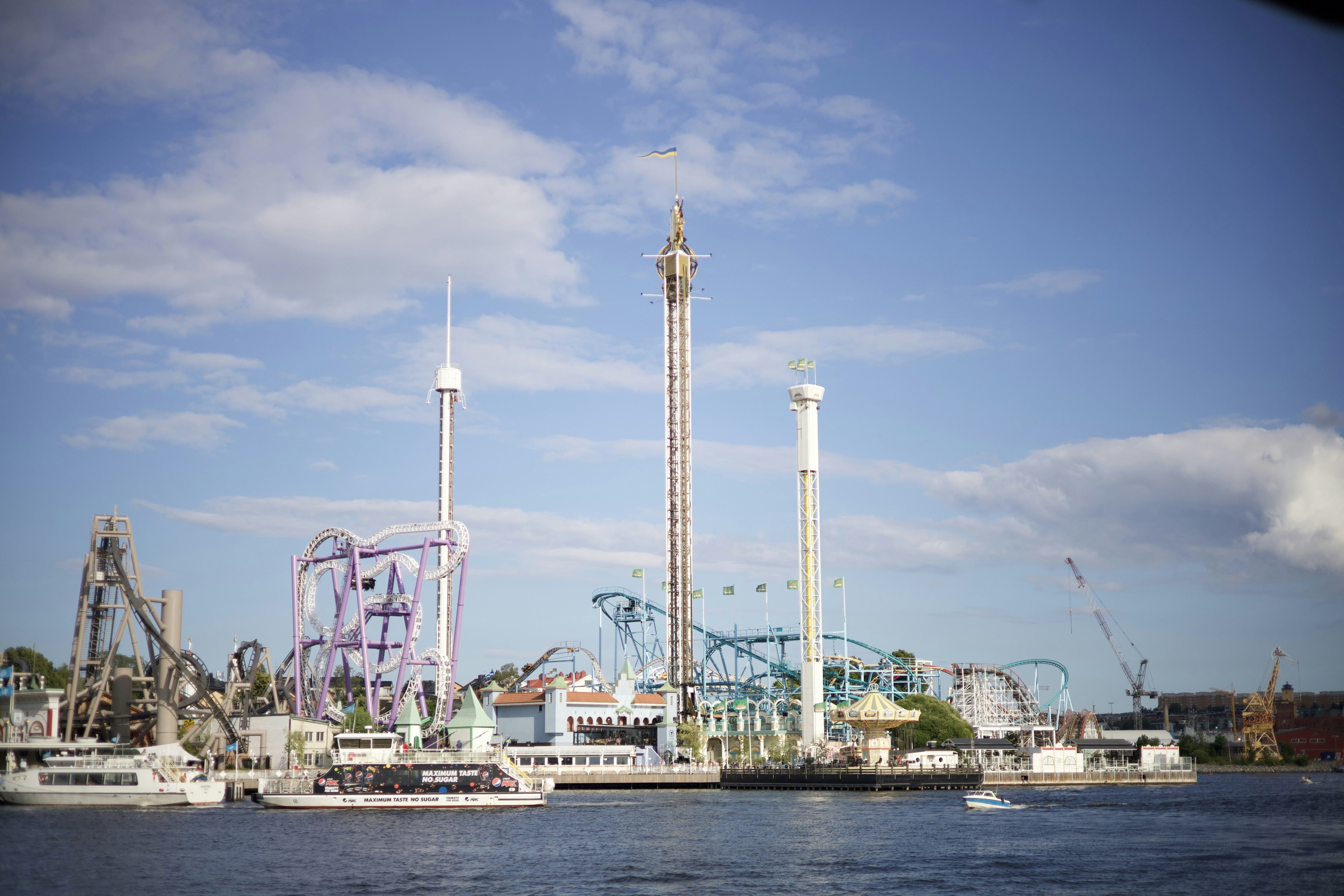 Towers Over the Harbor: A Quiet Carnival Skyline