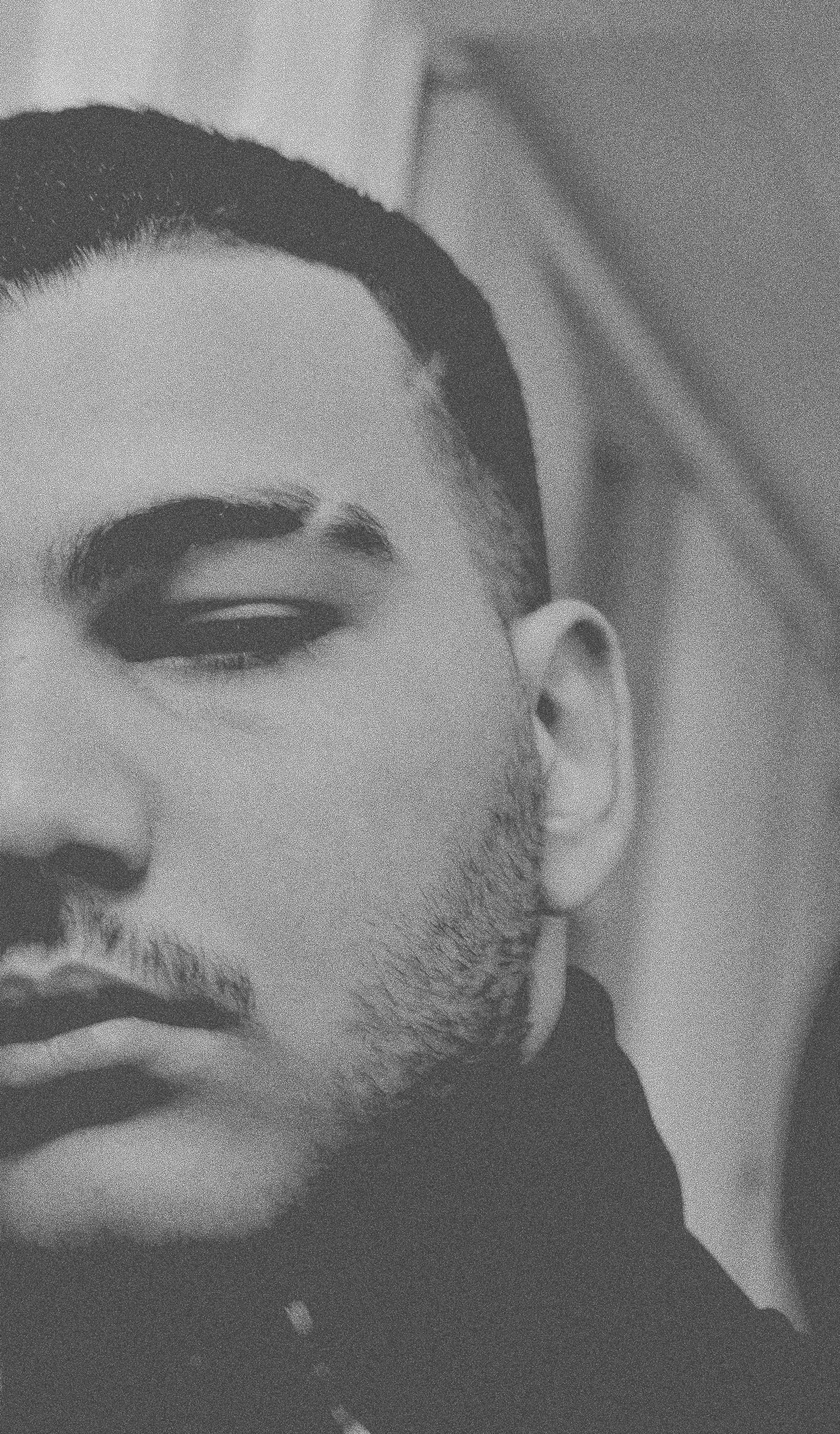 Left-Side Echo: A Monochrome Portrait of Quiet Contemplation