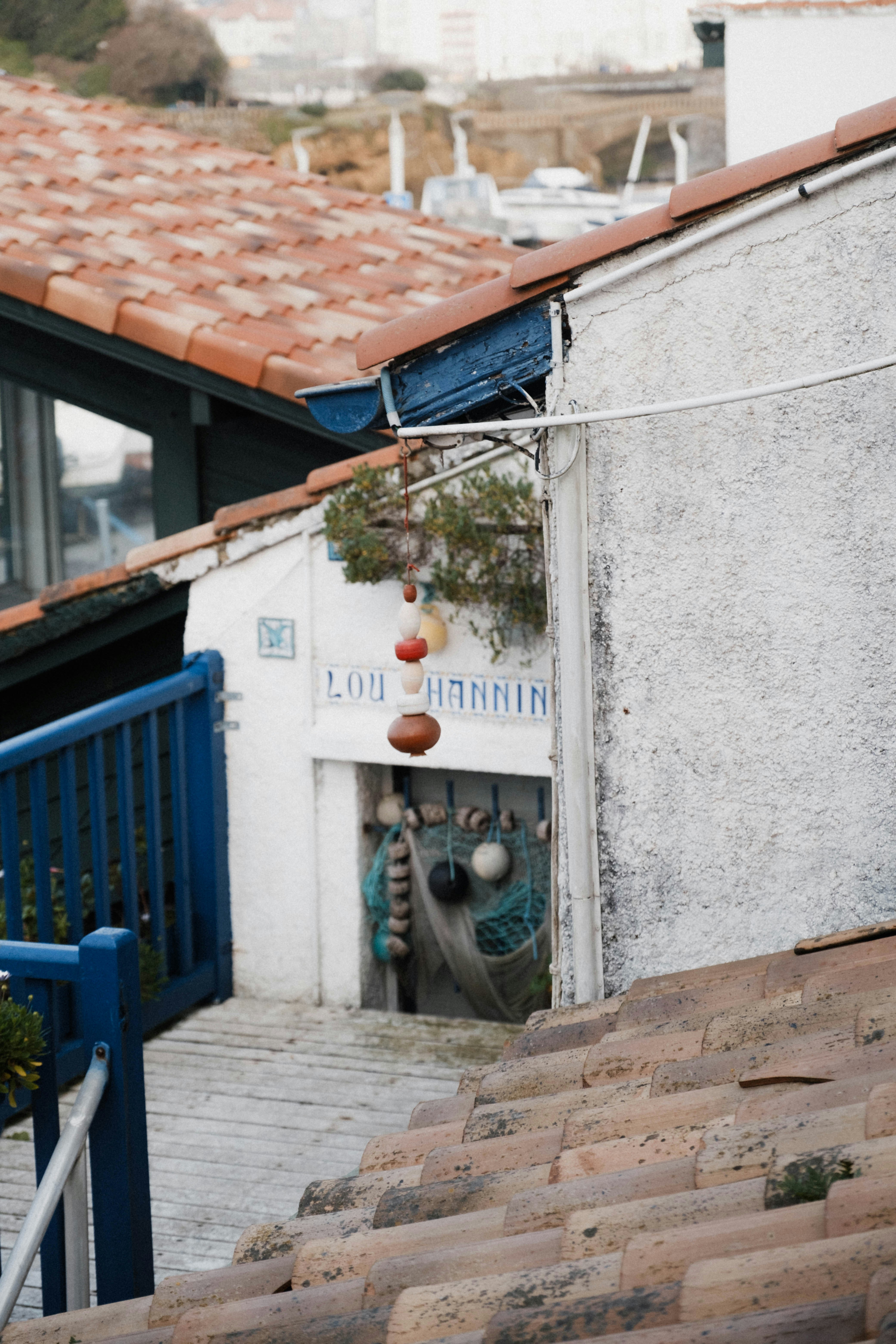 Rooftop Alleyway in a Coastal Village
