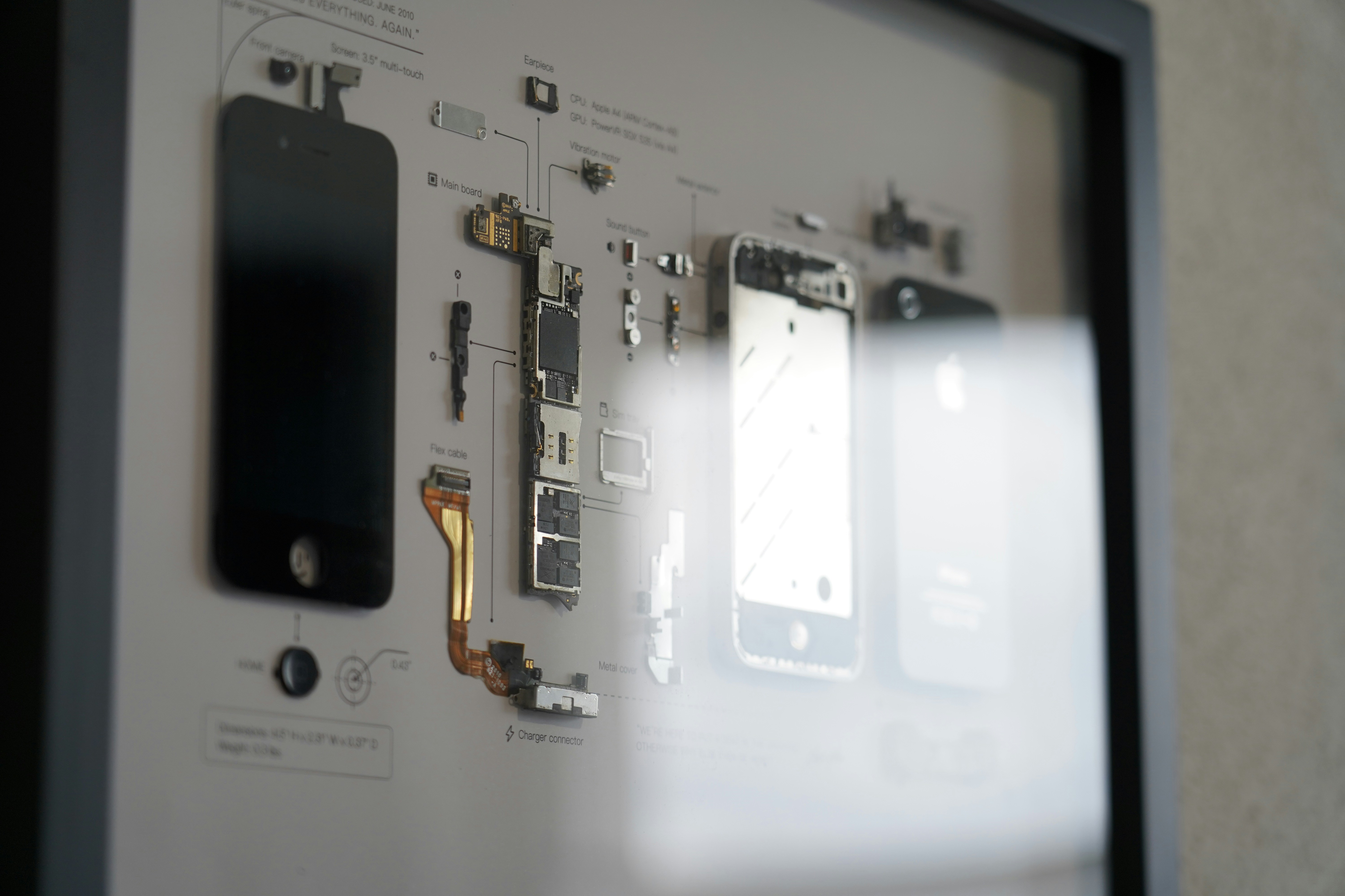 A picture of a cell phone being displayed on a wall photo – Free ...