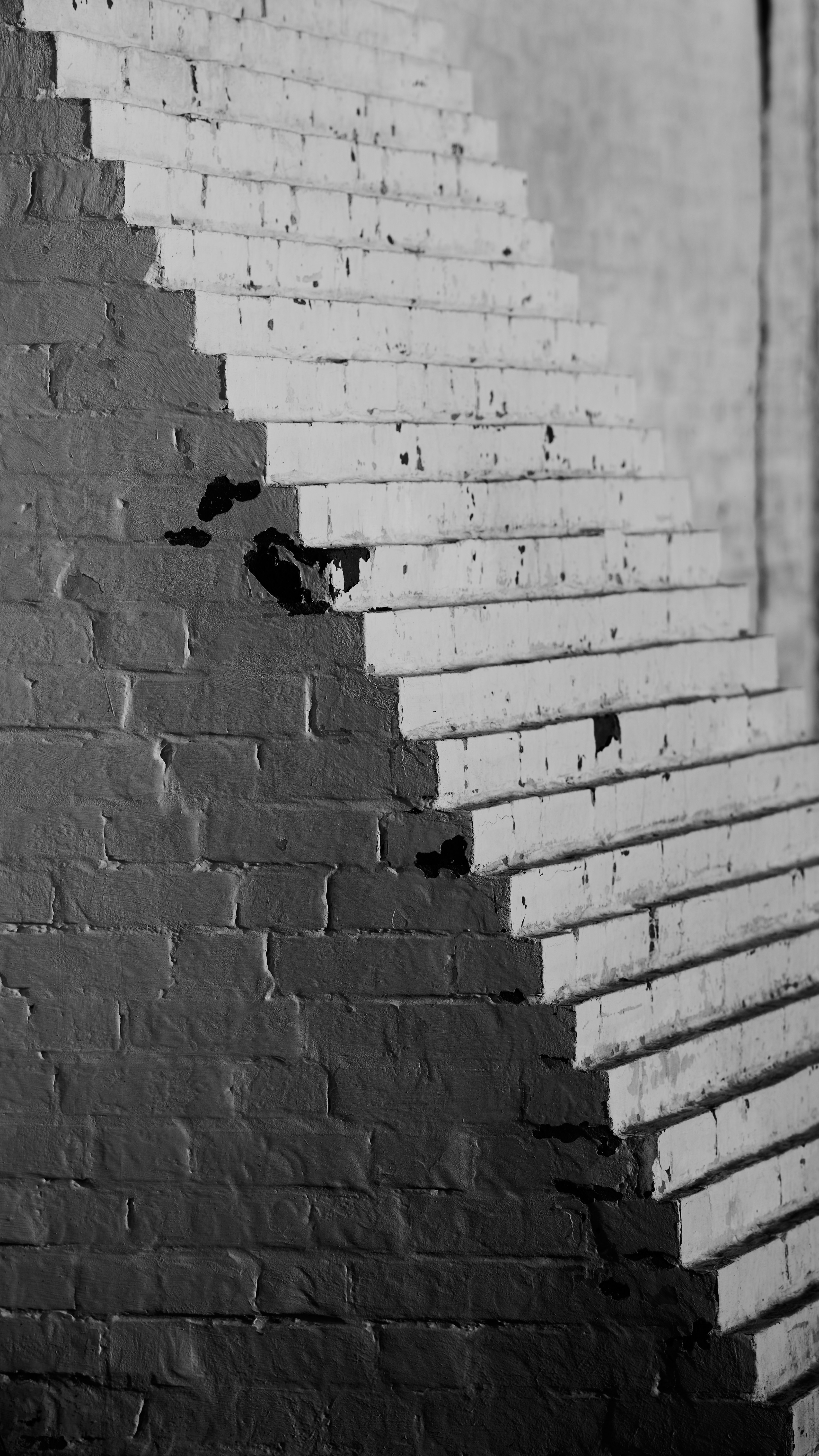 Stair-Stepped Echo: A Monochrome Facade of Receding Steps