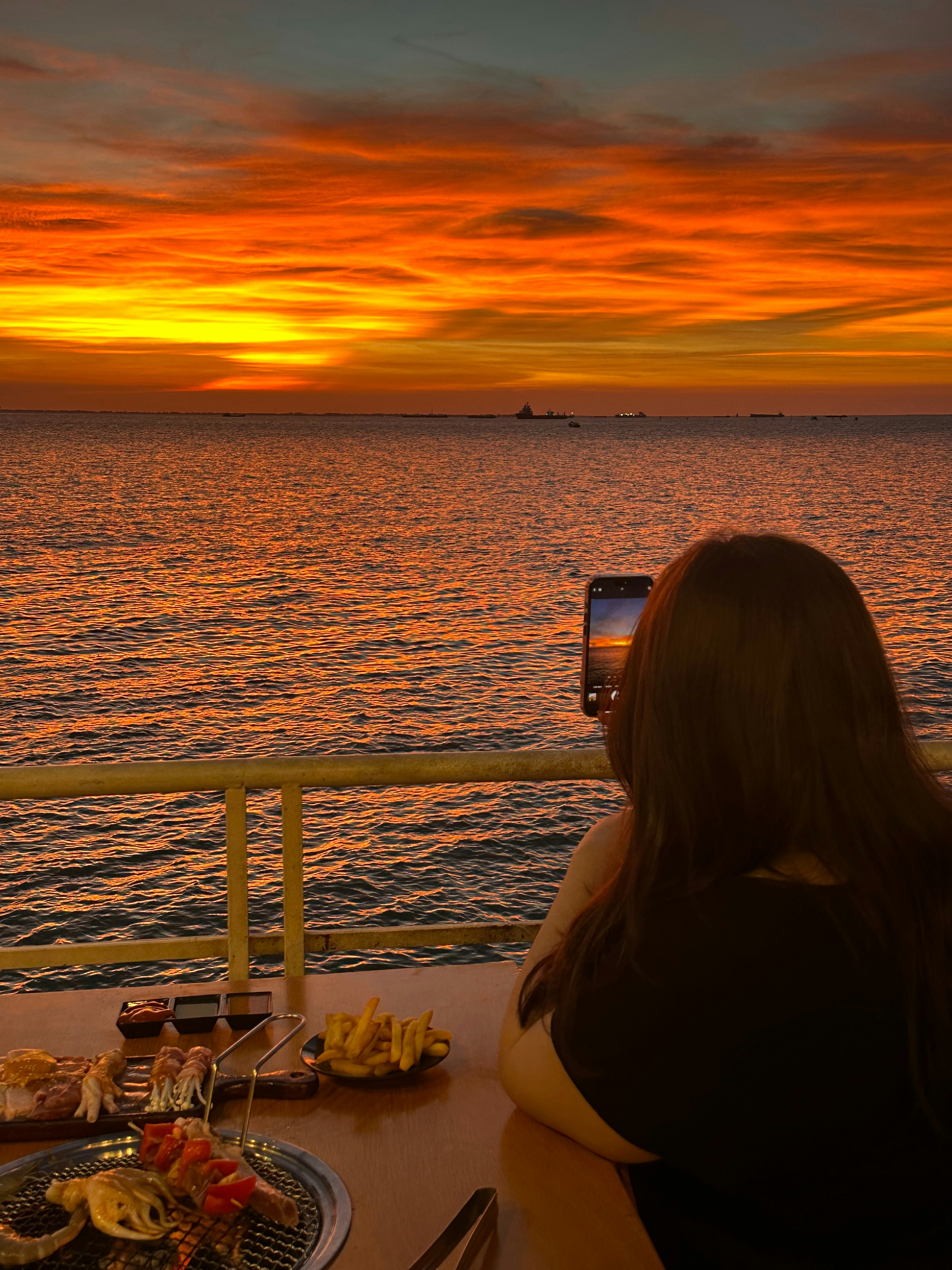 Sunset Chat from the Deck: A Phone Camera Moment