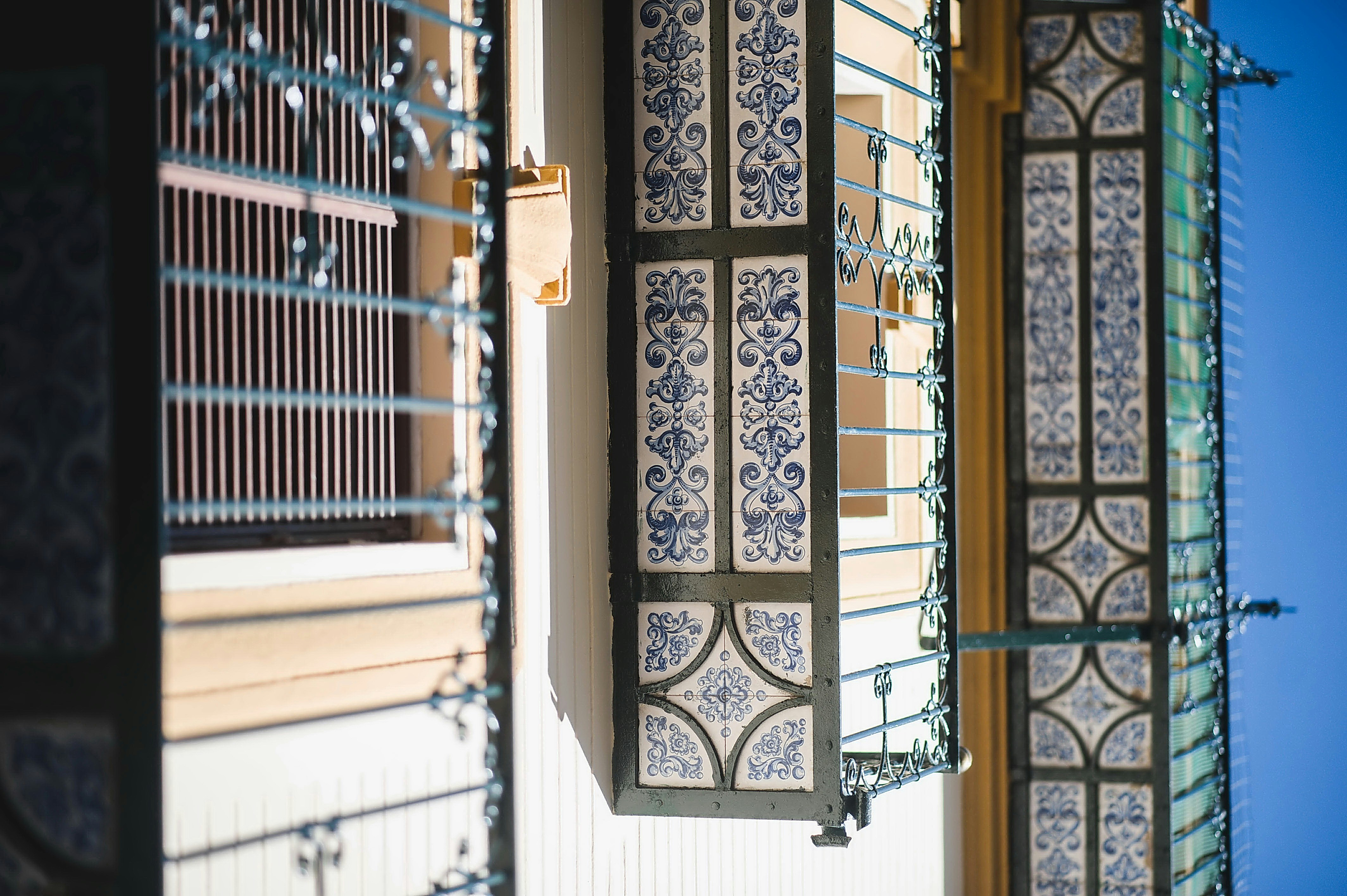 Ornate Geometry in Sunlit Blues