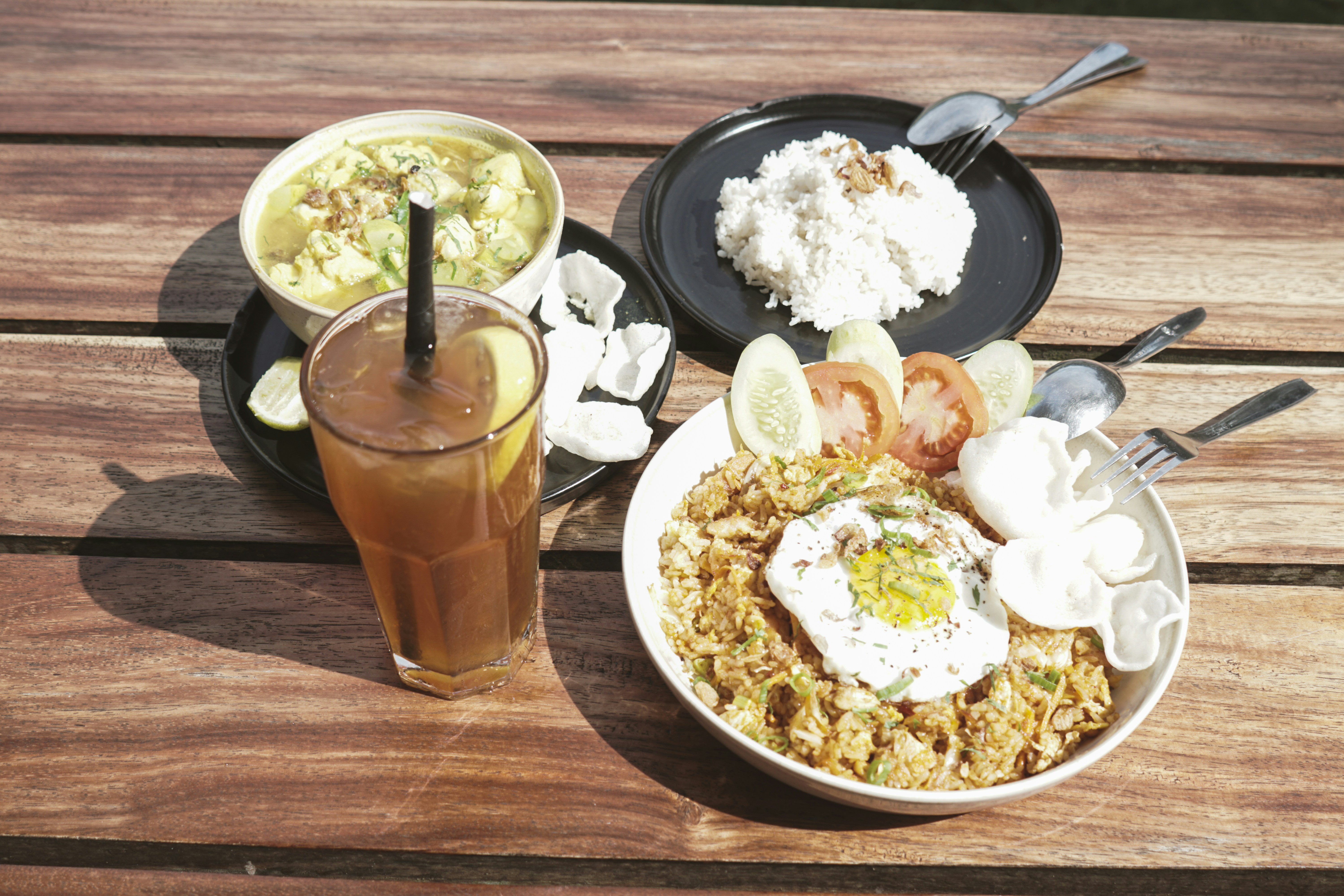 Sunlit Mexican Breakfast Spread on Warm Wooden Table