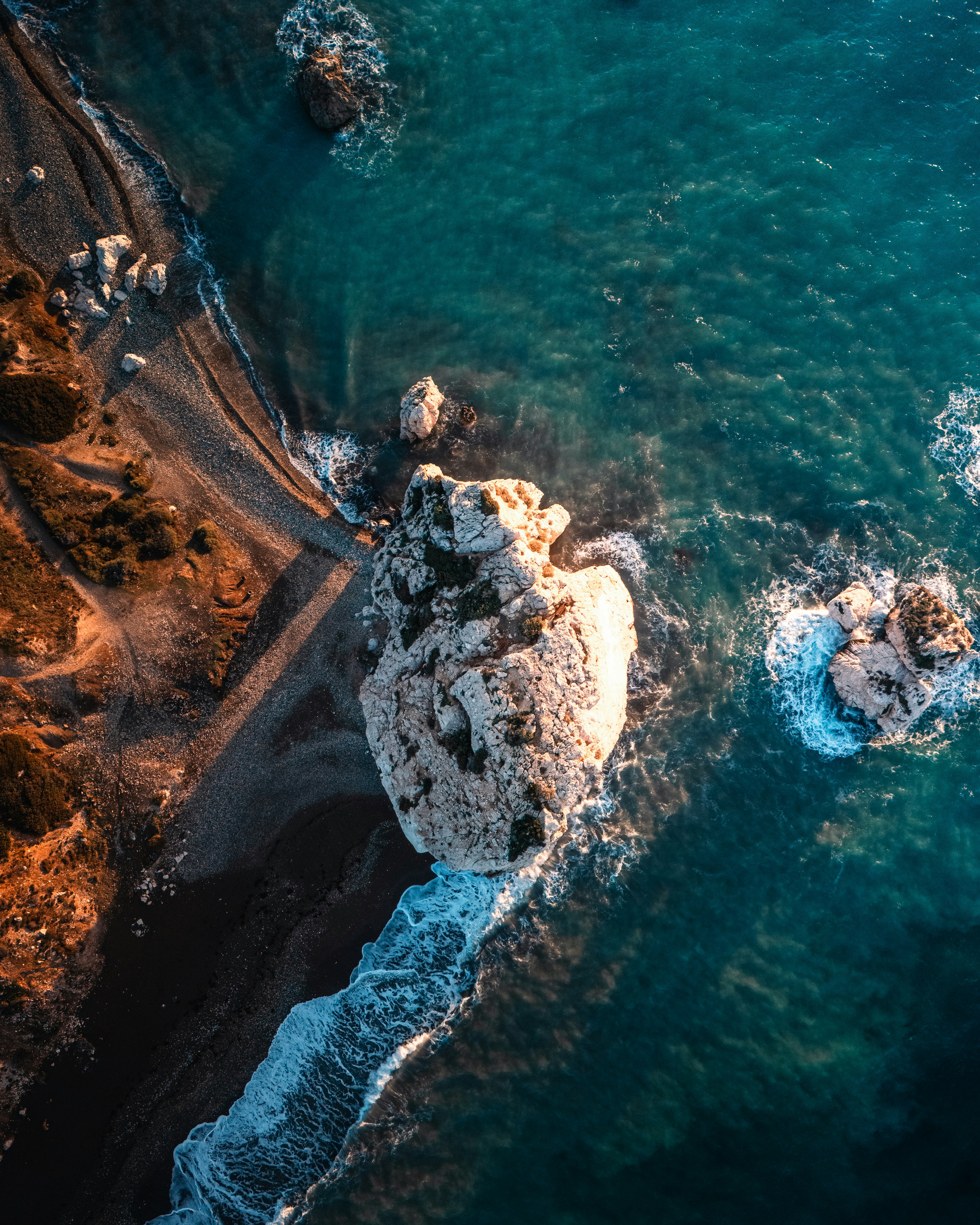 Coastal Cliffline Quietly Embraced by Turquoise Tide
