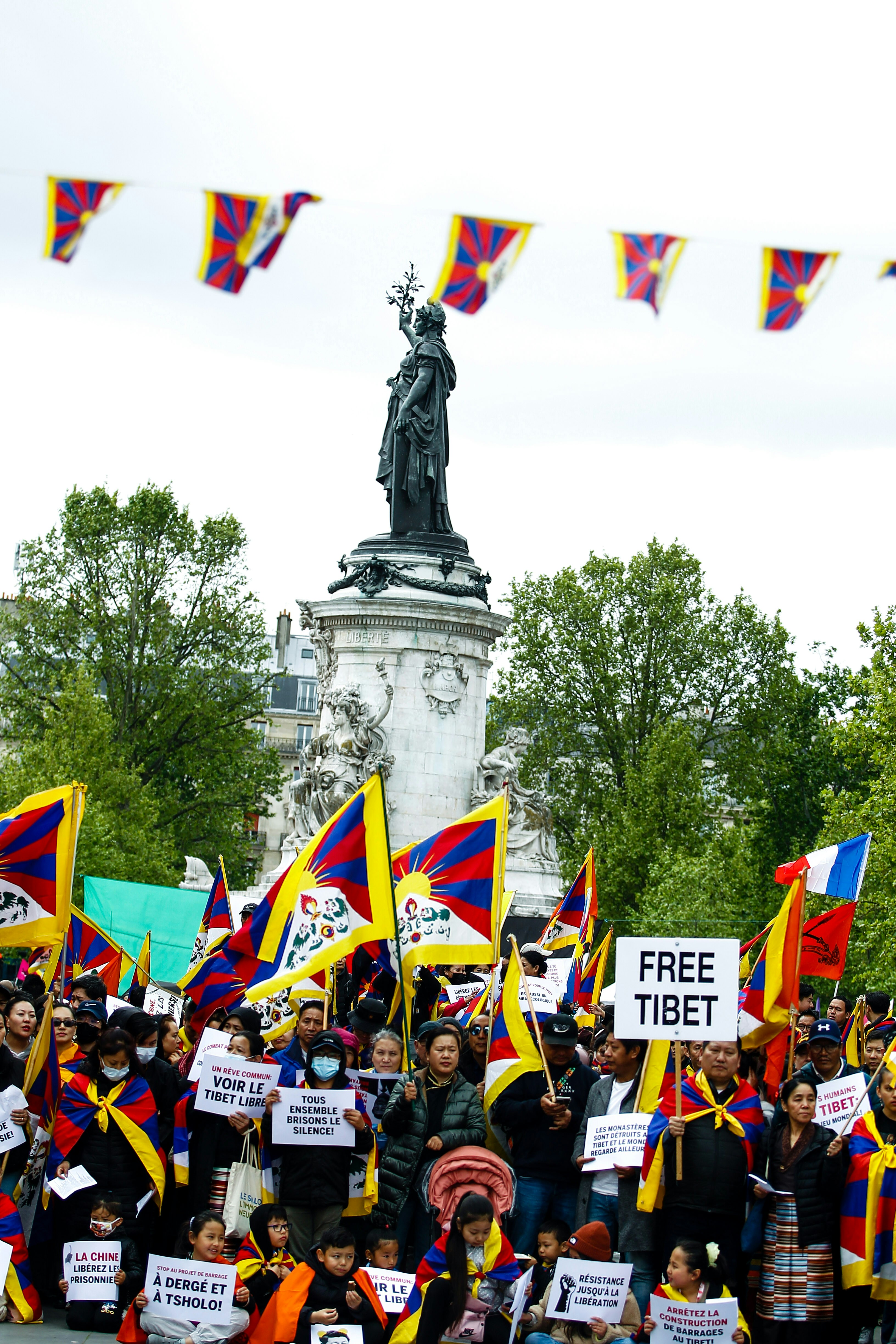 Flagged Rally at the Monument: Tibetan Solidarity in the Square