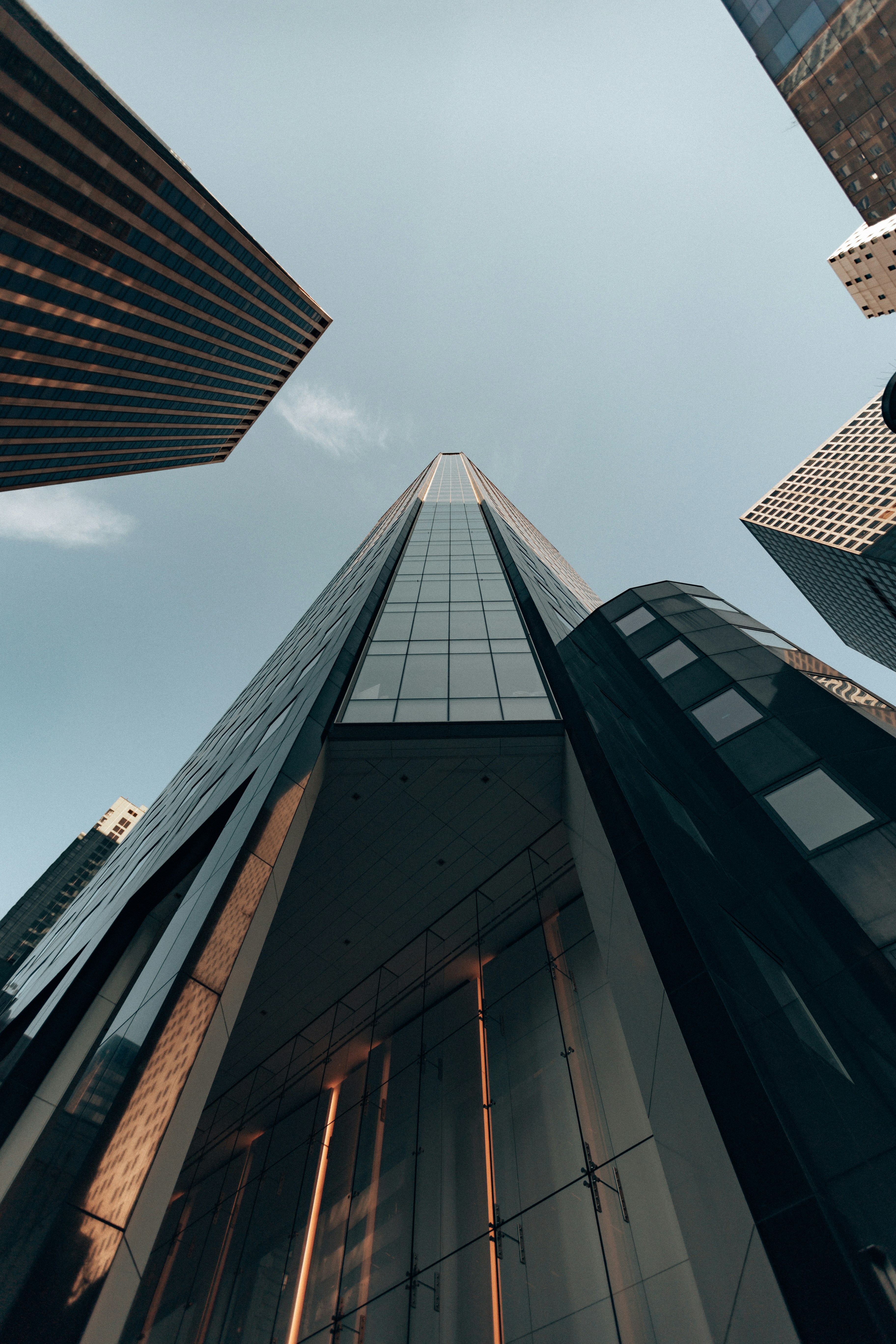 Looking up at tall buildings in a city photo – Free New york Image on ...