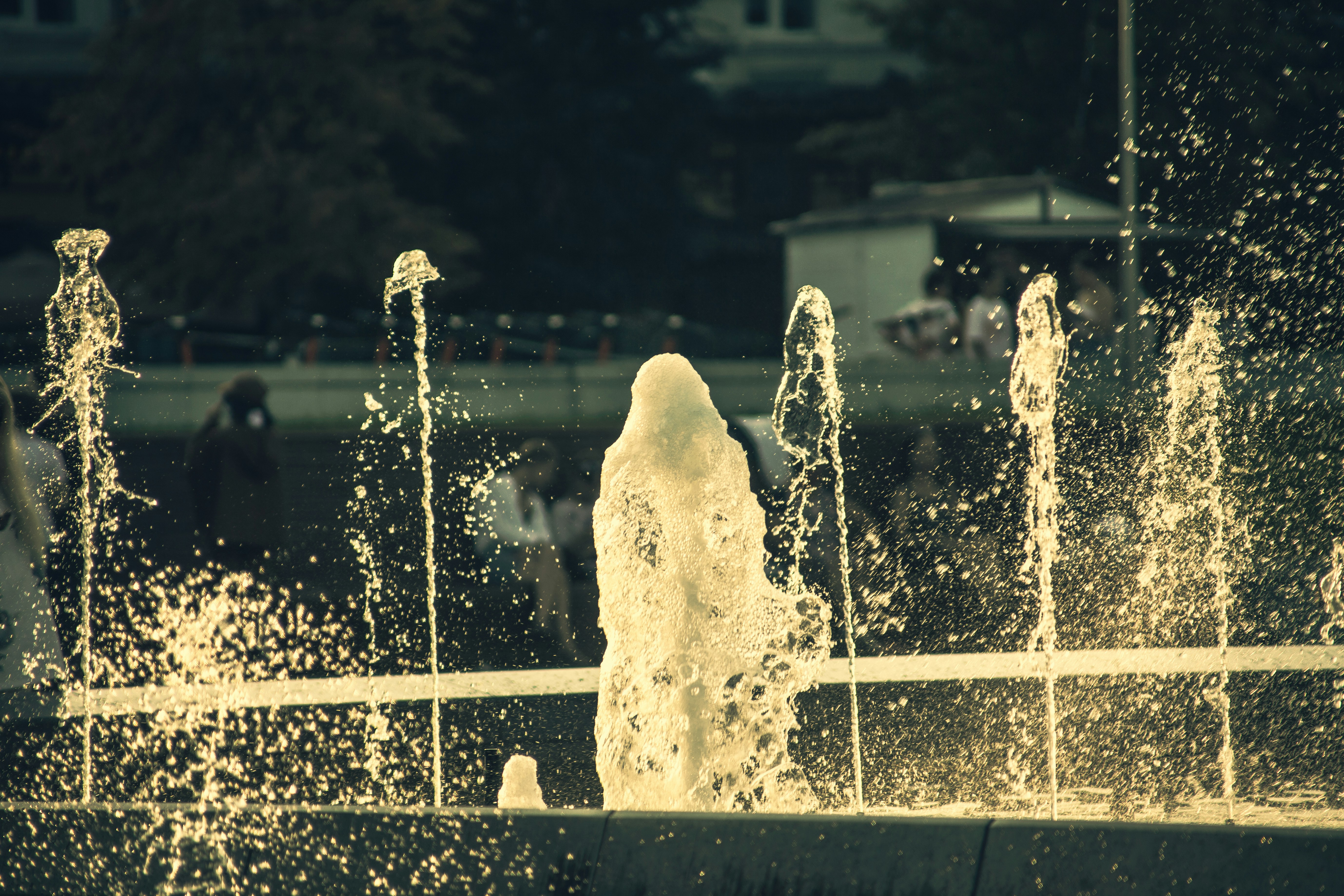 A water fountain with water spewing out of it photo – Free Fountain ...