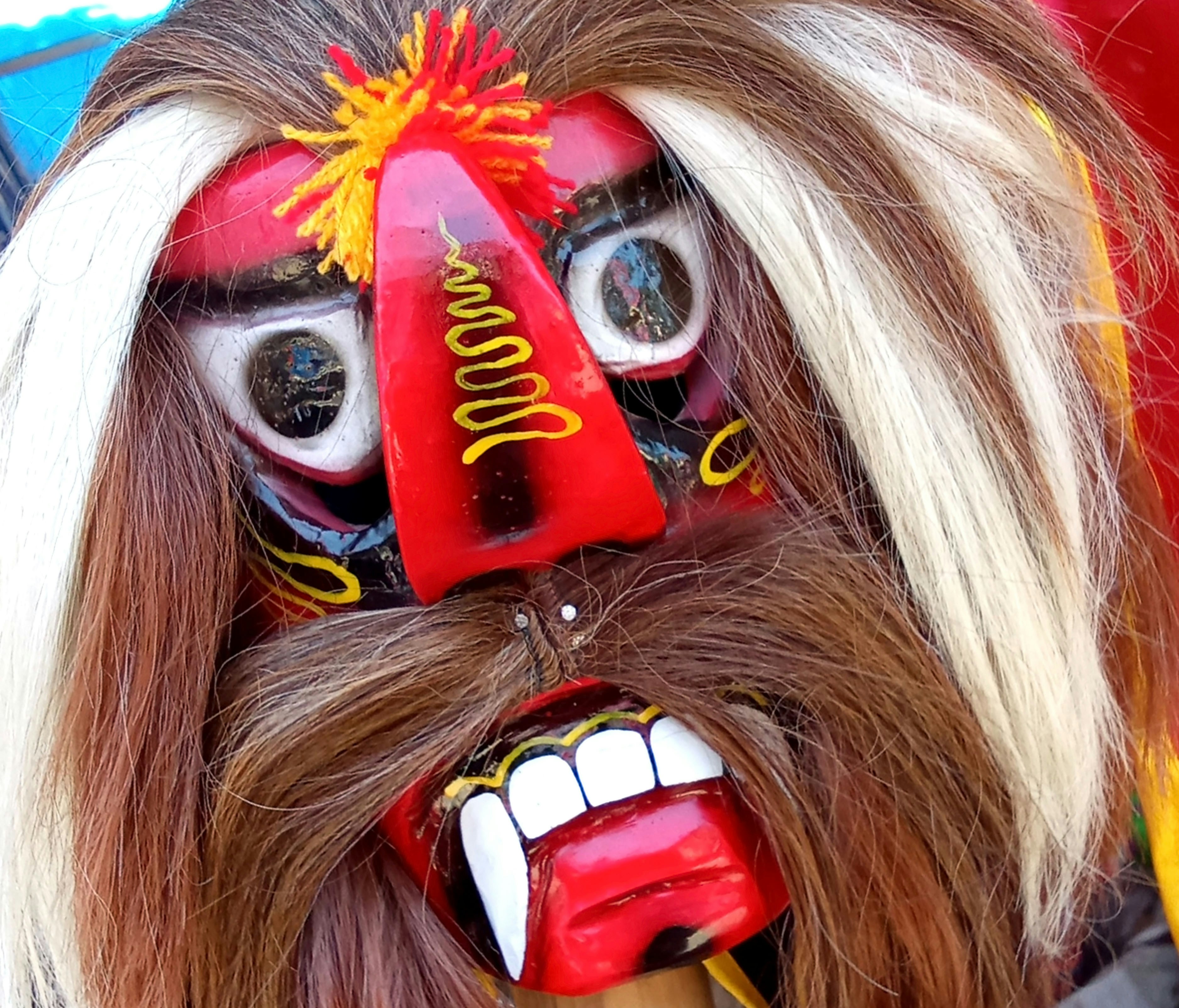 A close up of a person's face wearing a mask photo – Free Reog ponorogo ...