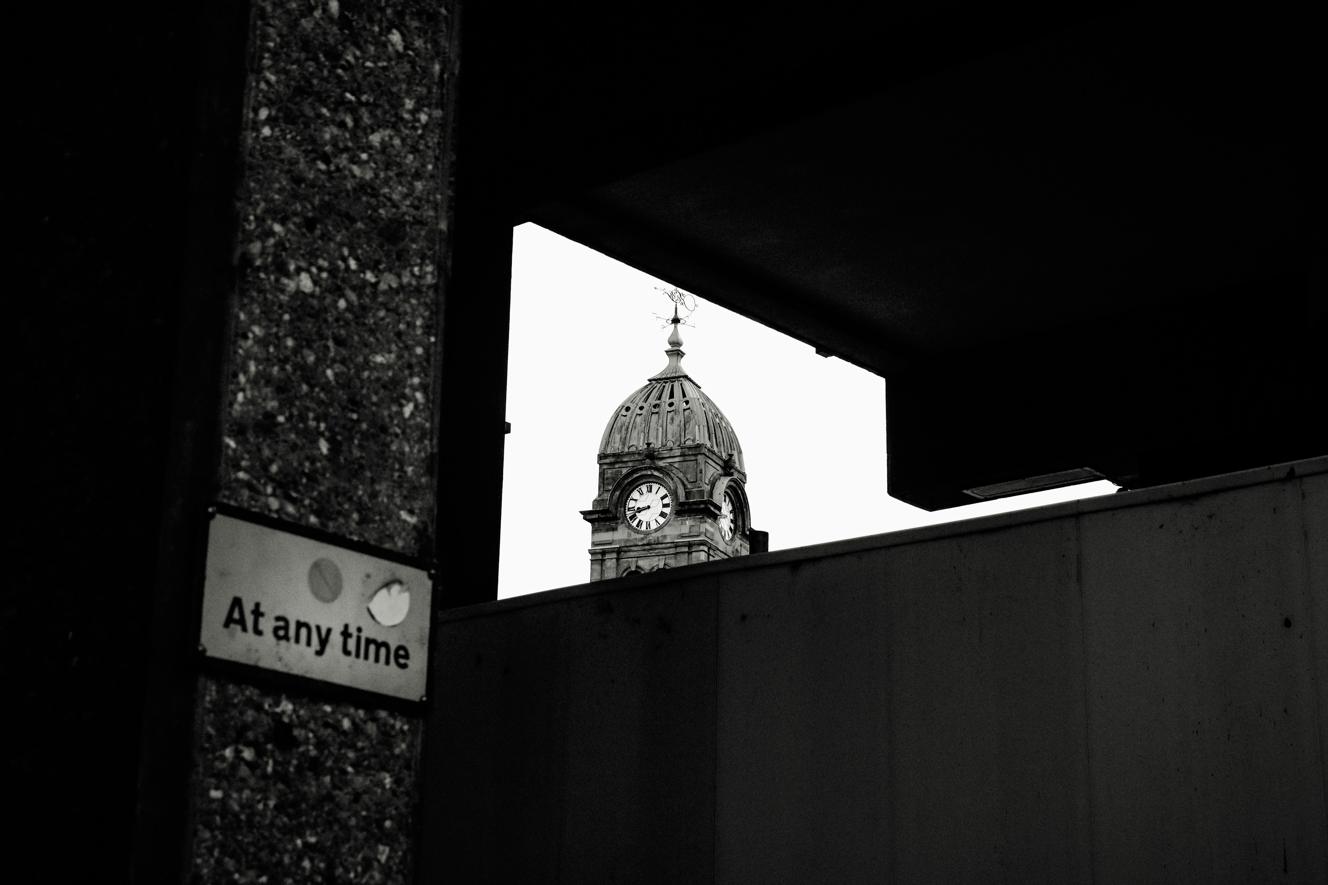 Clocktower Through the Gap: A Silent Urban Moment