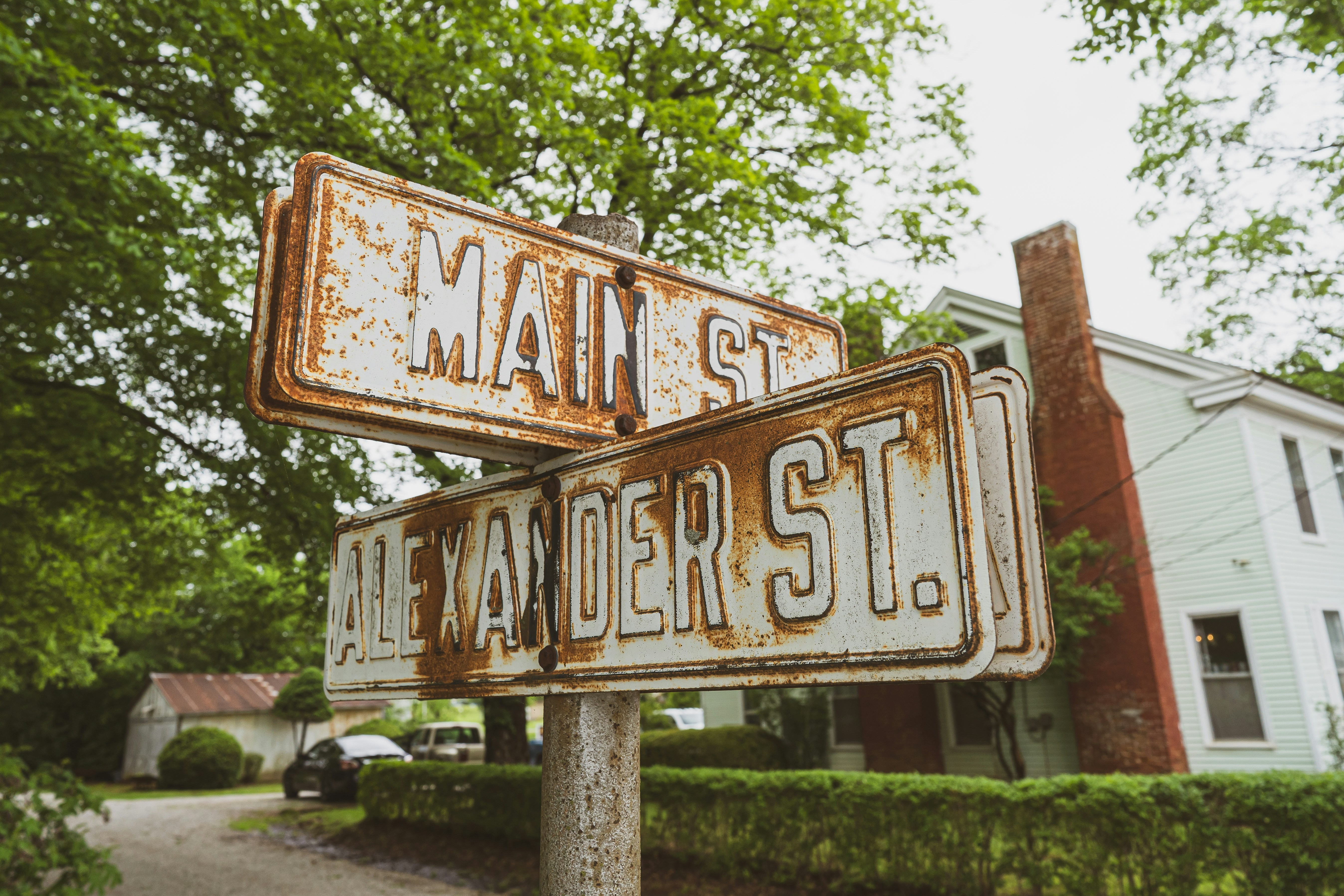Rust-Stamped Crossroads: Man Street Meets Alexander Street