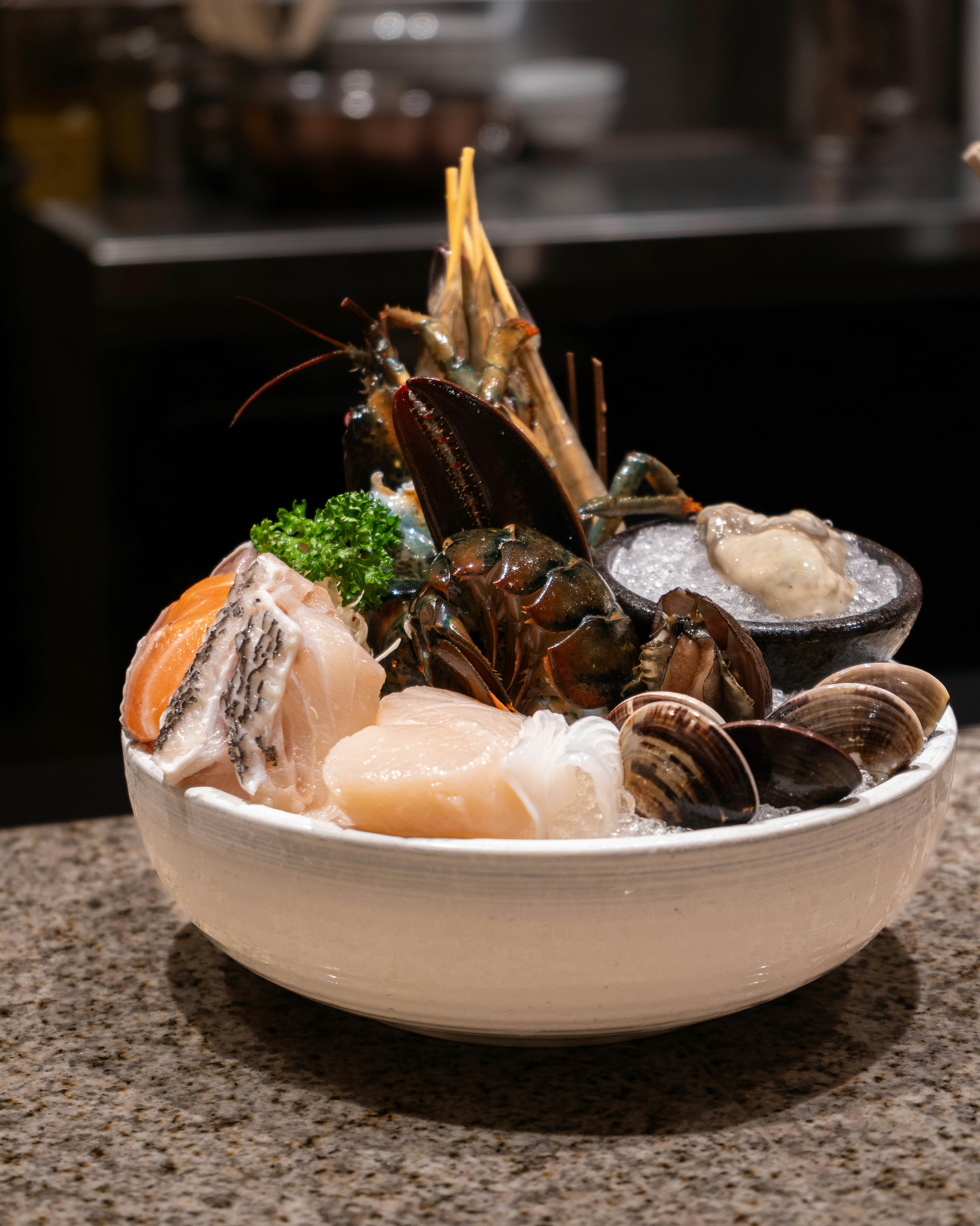 Centerstage Seafood Medley: Lobster, Shellfish and Sashimi on Ice