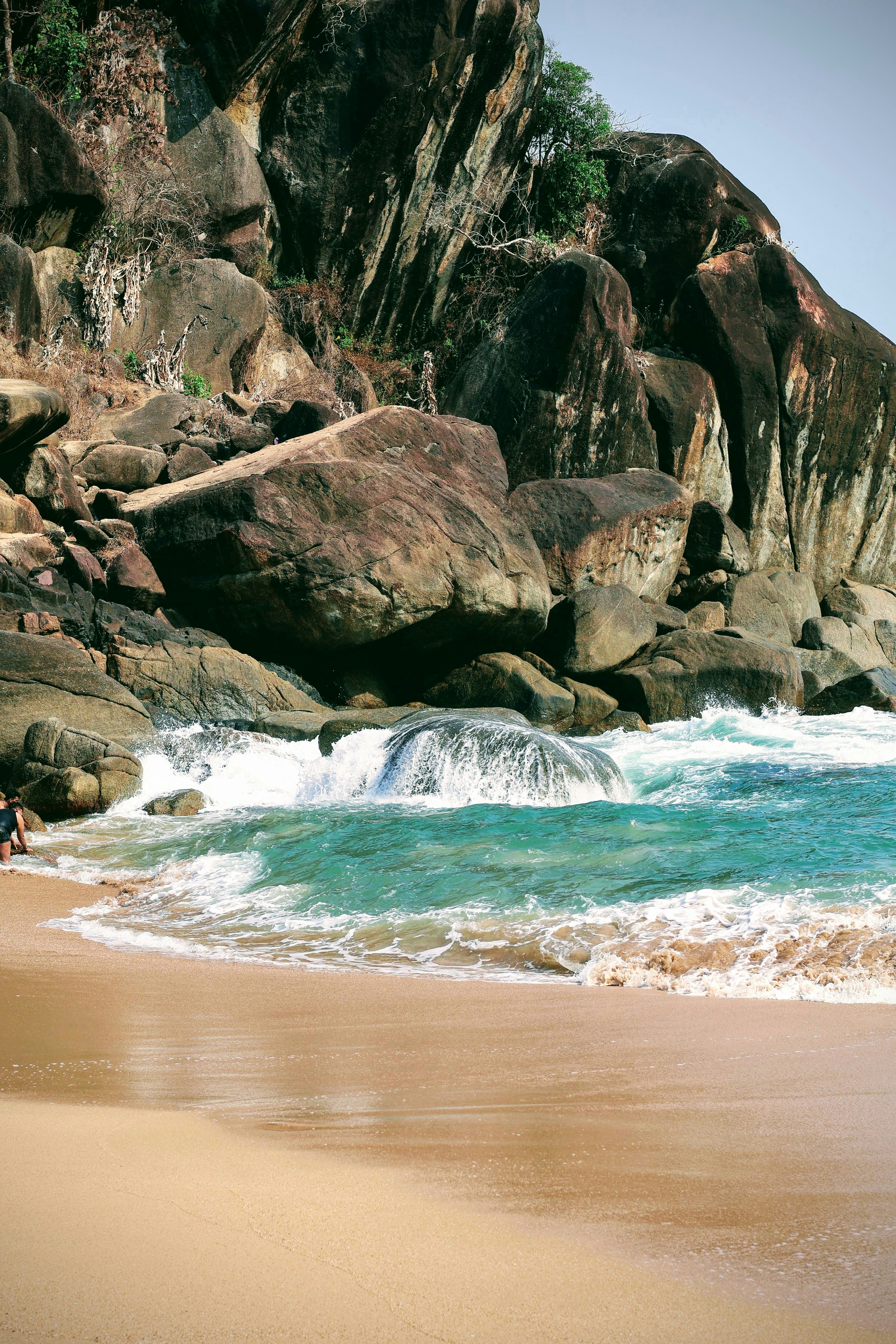 This was captured at South Goa's Butterfly Beach. What a beautiful location it is❤️ | a person standing on a beach next to a body of water