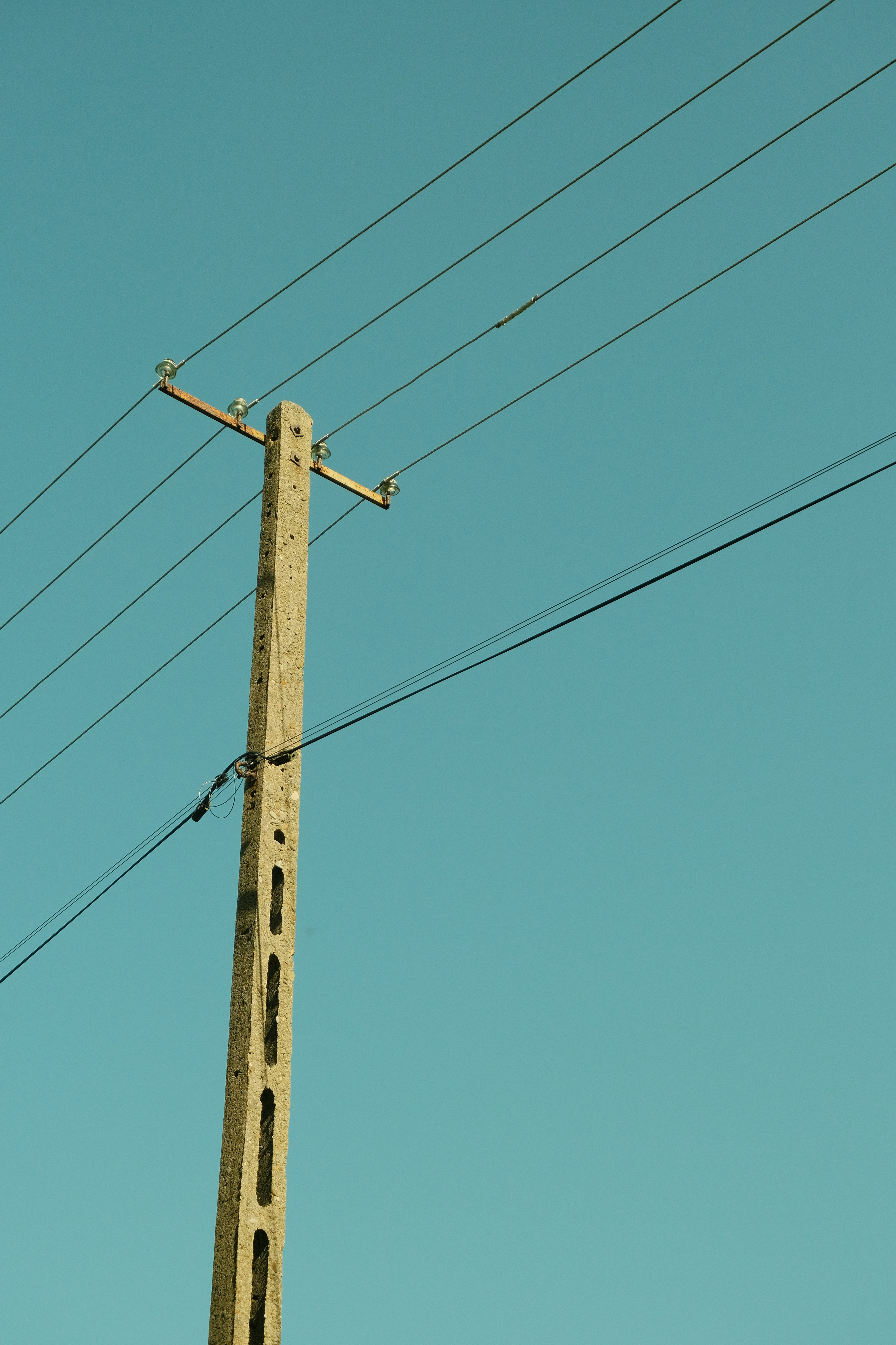 electric pole with wires