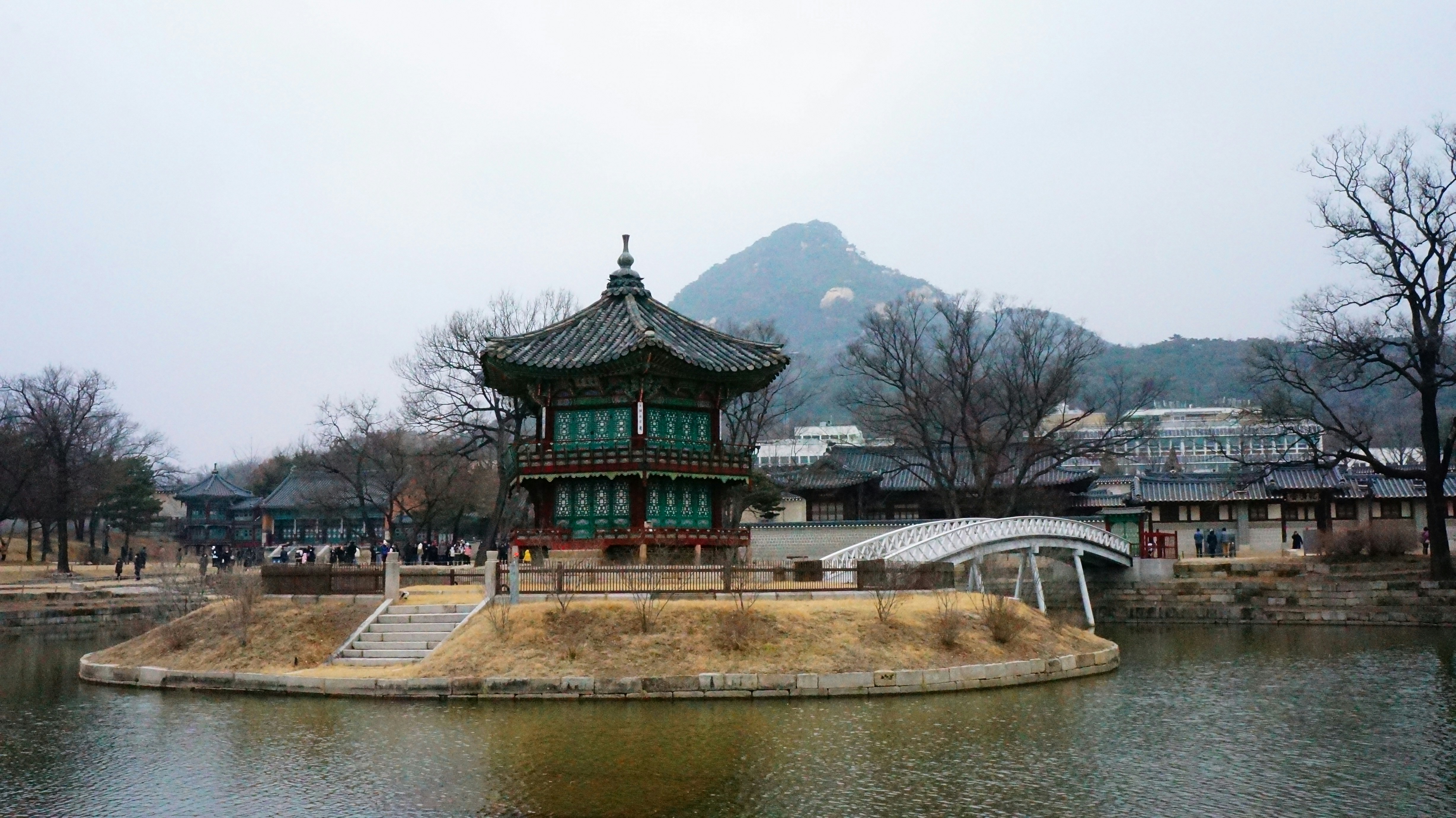 Jade-Roofed Pavilion on a Quiet Island, Linked by a Graceful Curve