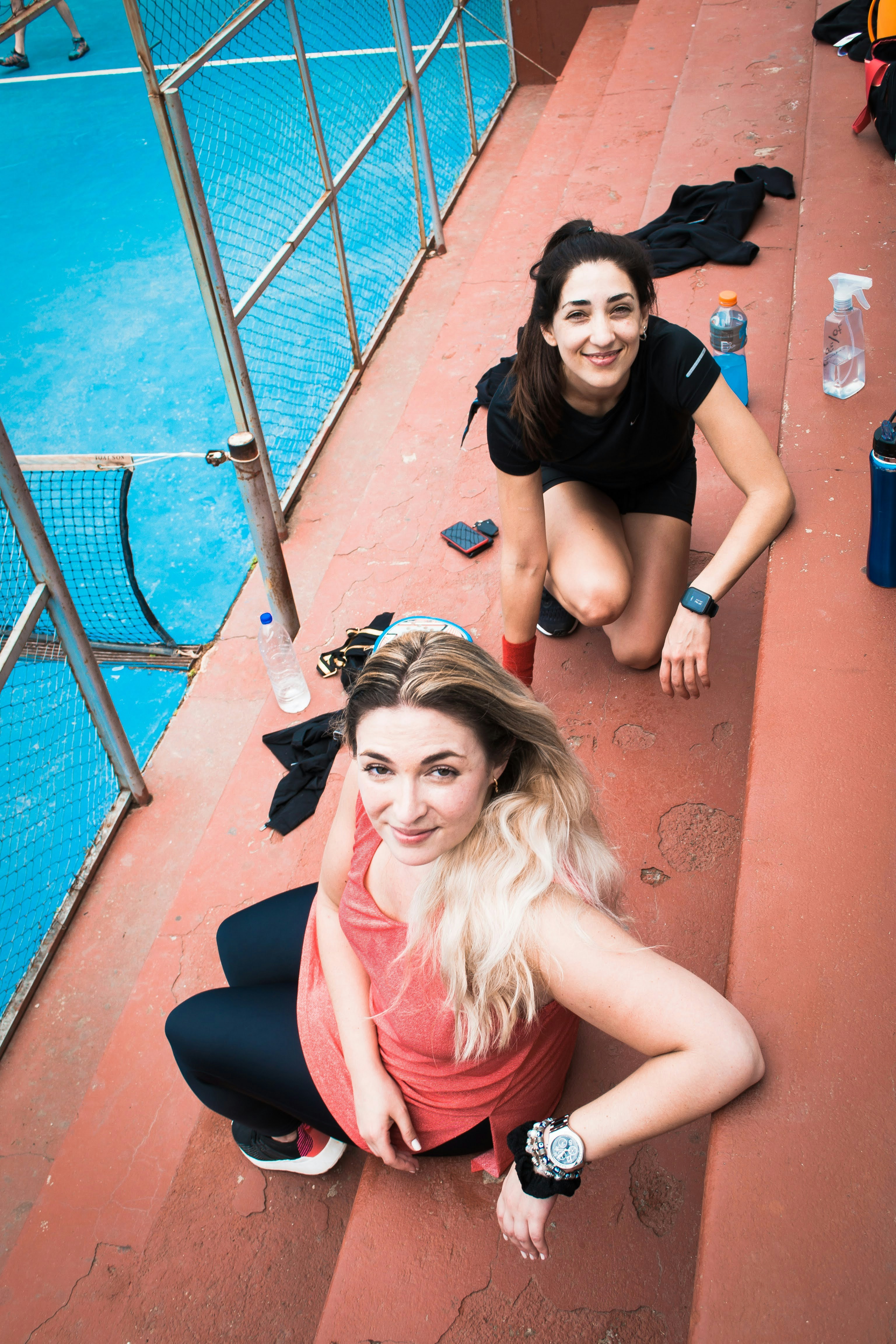 Terracotta Steps, Turquoise Court: A Candid Duo