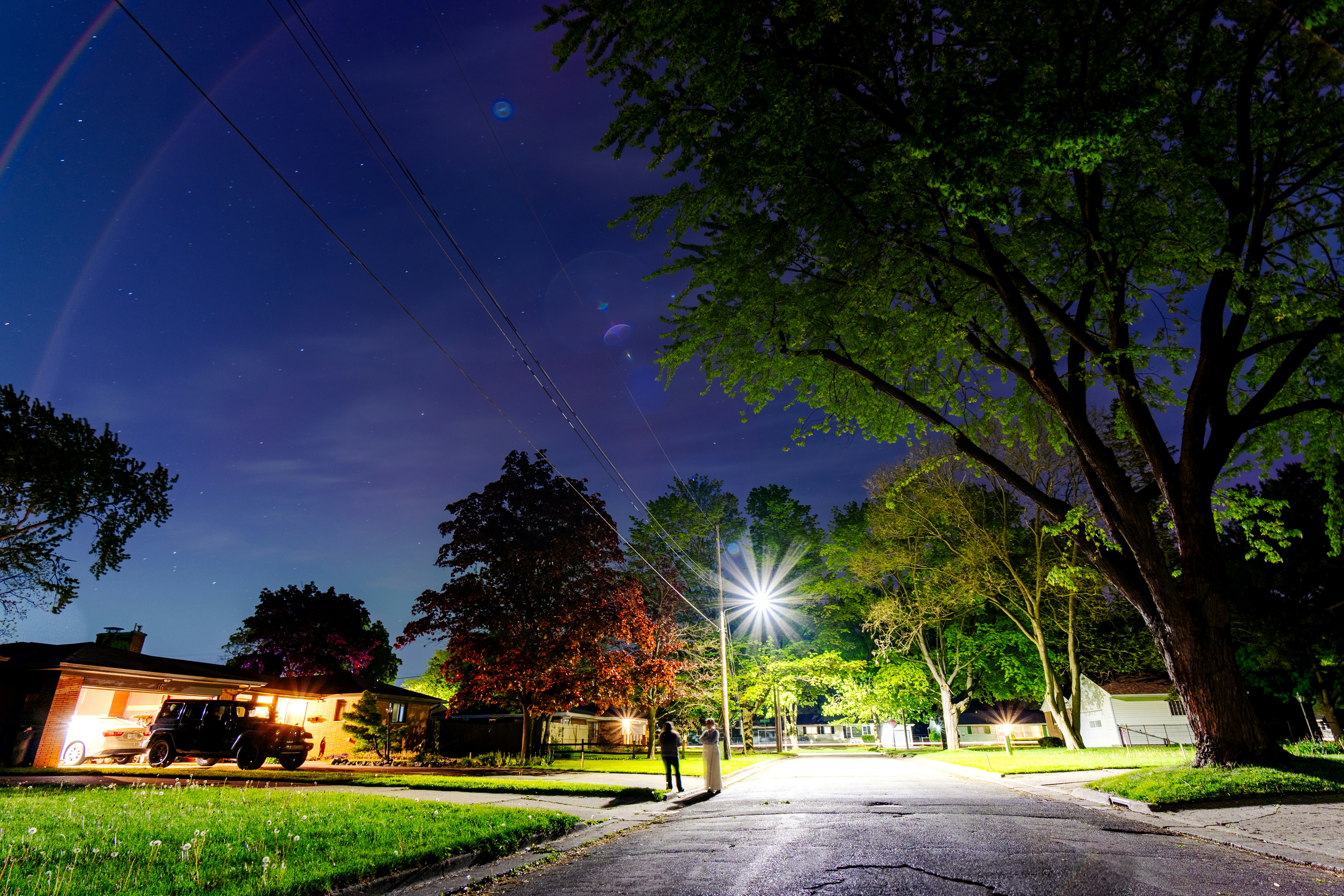 Suburban Serenity Under Starlit Skies