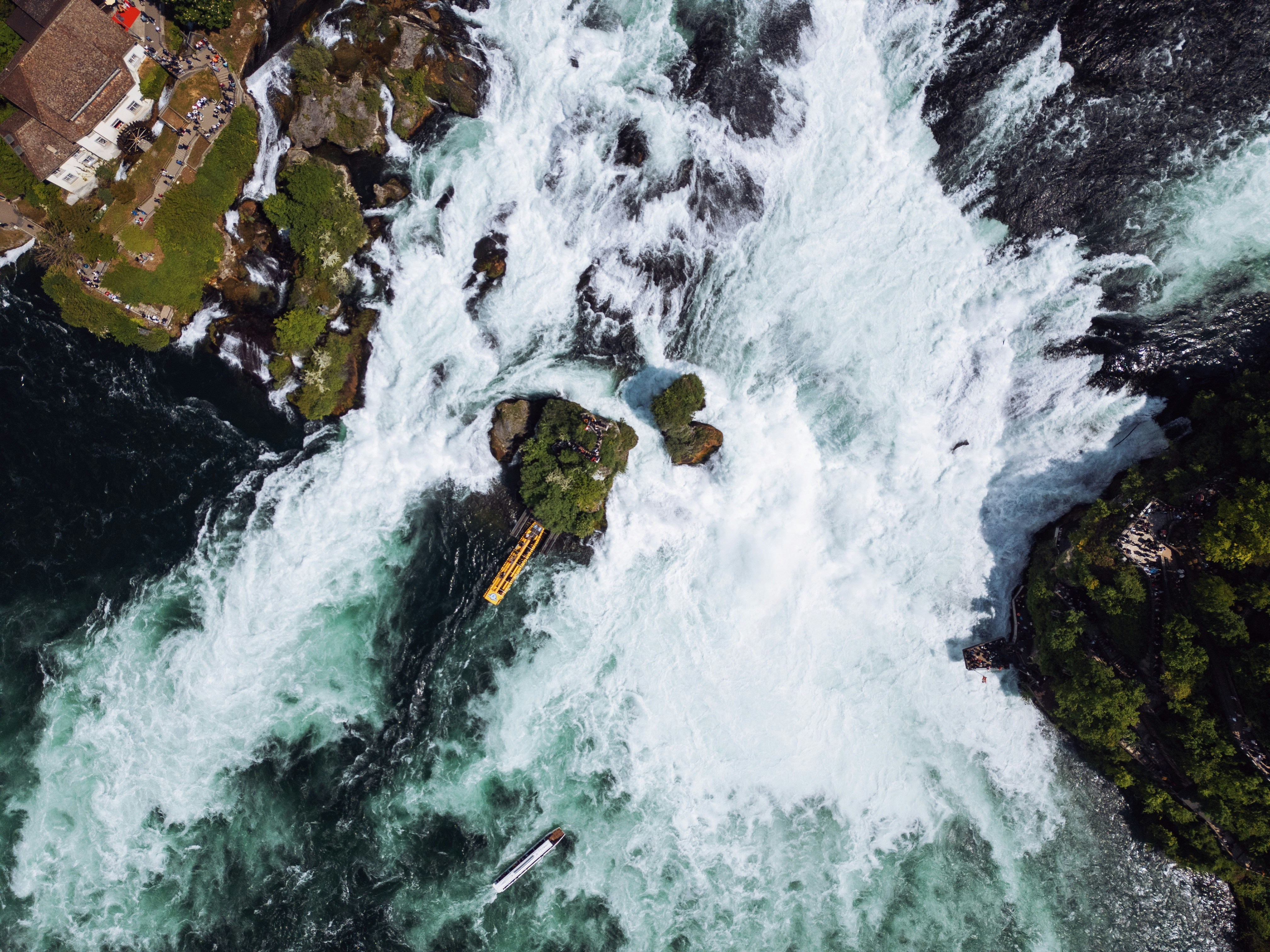 Rushing Water Canyon: Aerial Confluence of Current and Rock