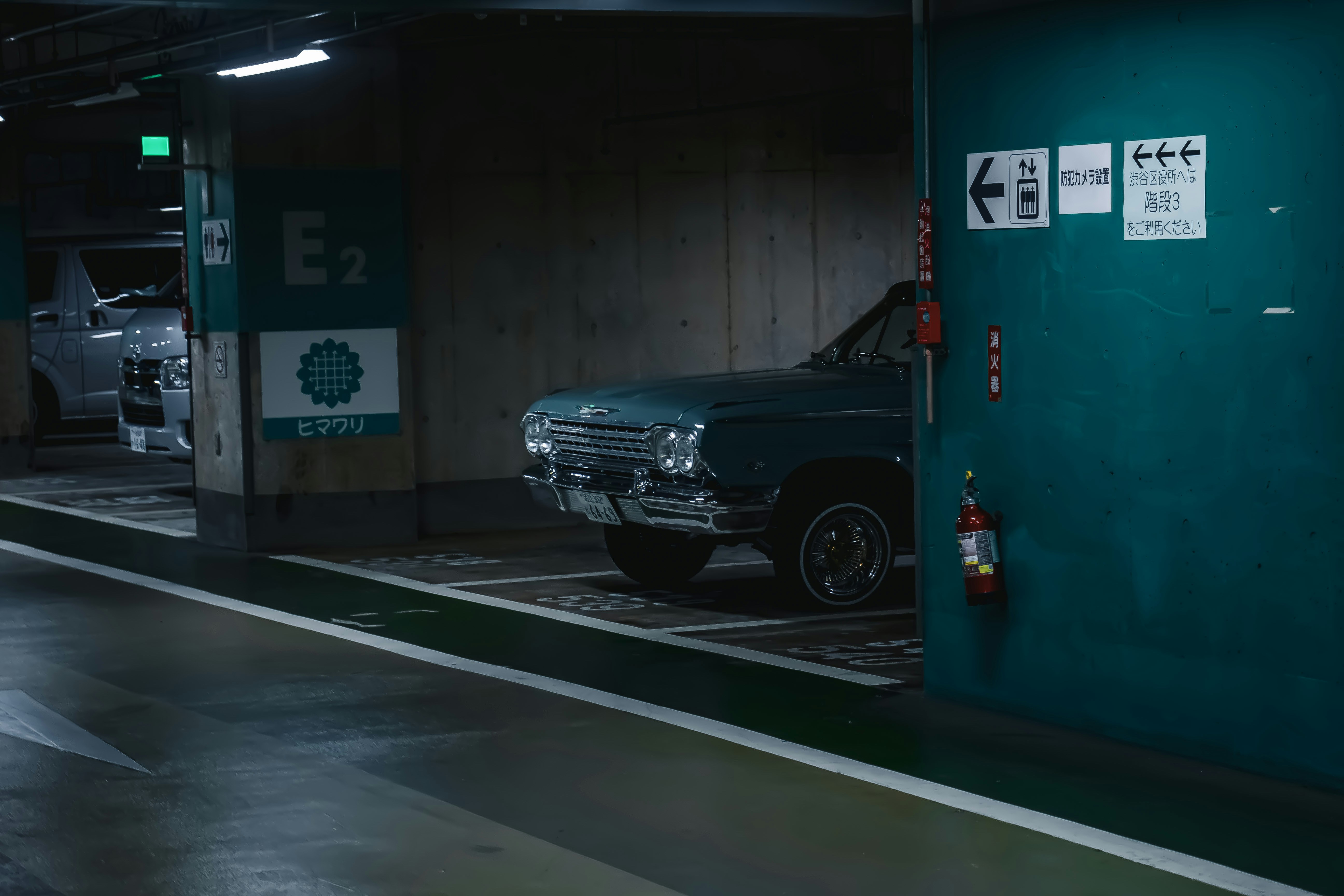Chevy Impala in Shibuya parking lot