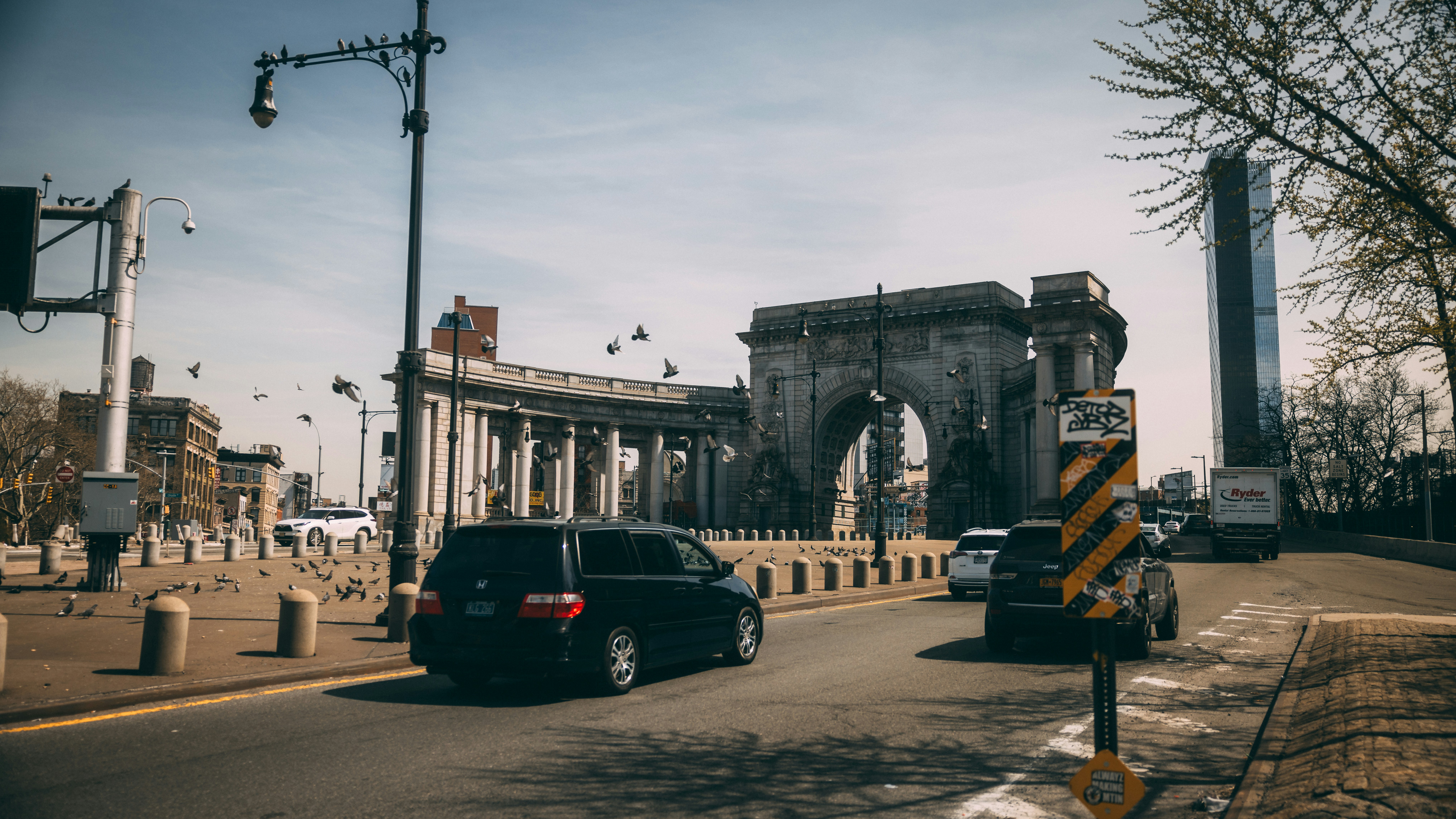Urban Arc: Gateway Under Traffic and Sky
