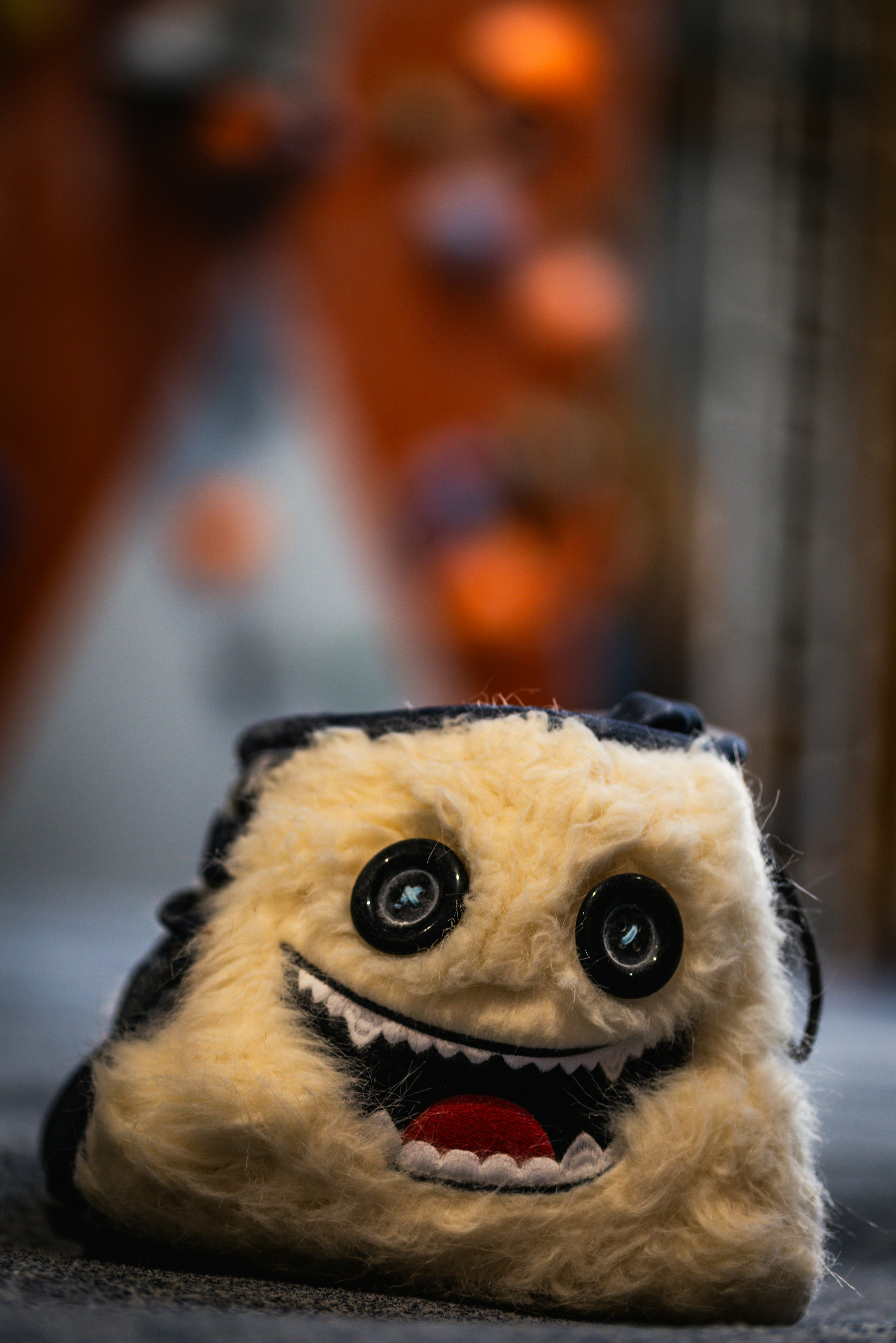 Fuzzy Night Sentinel Under Neon Alley Lights