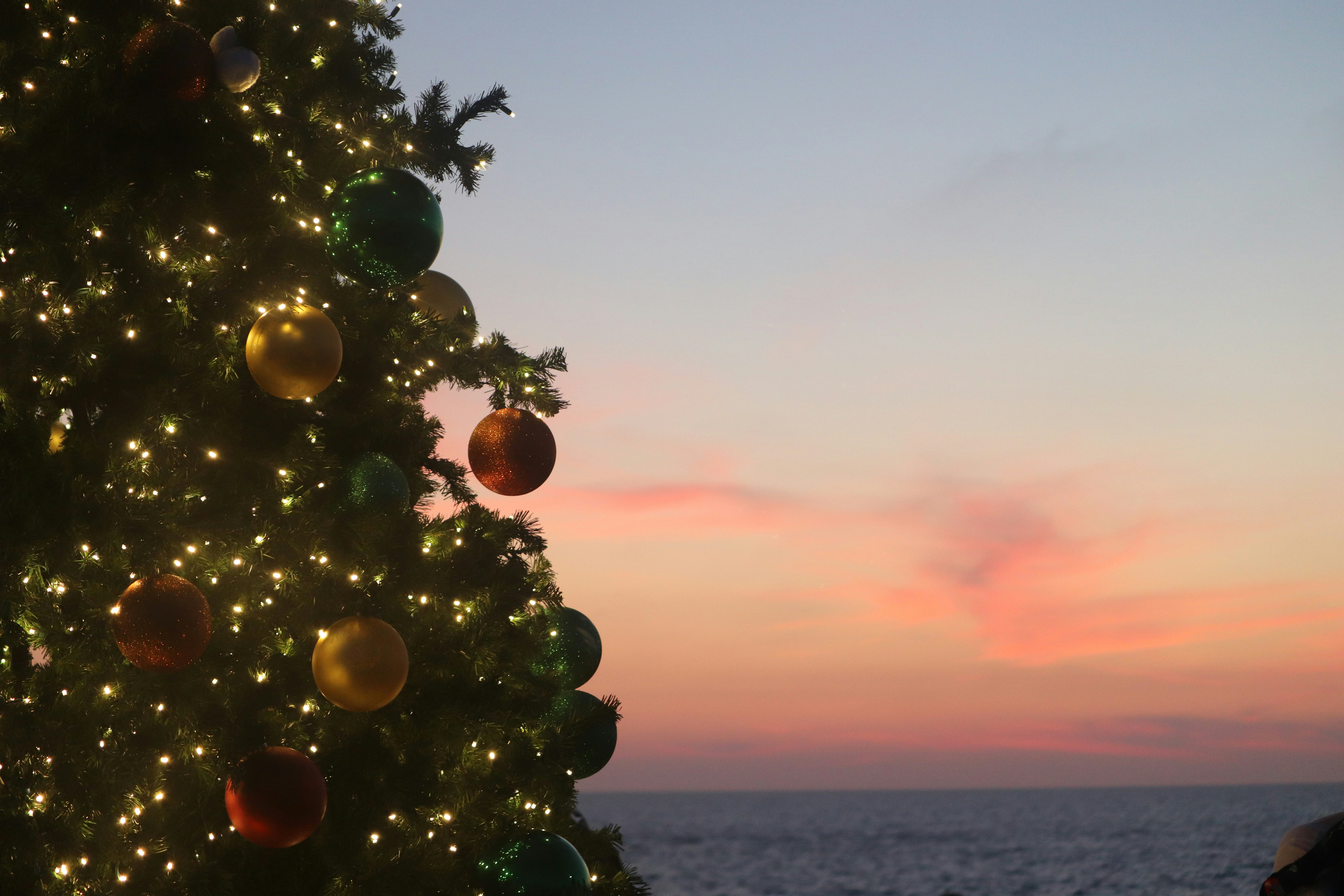 Twilight Gleams: Holiday Lights by the Sea