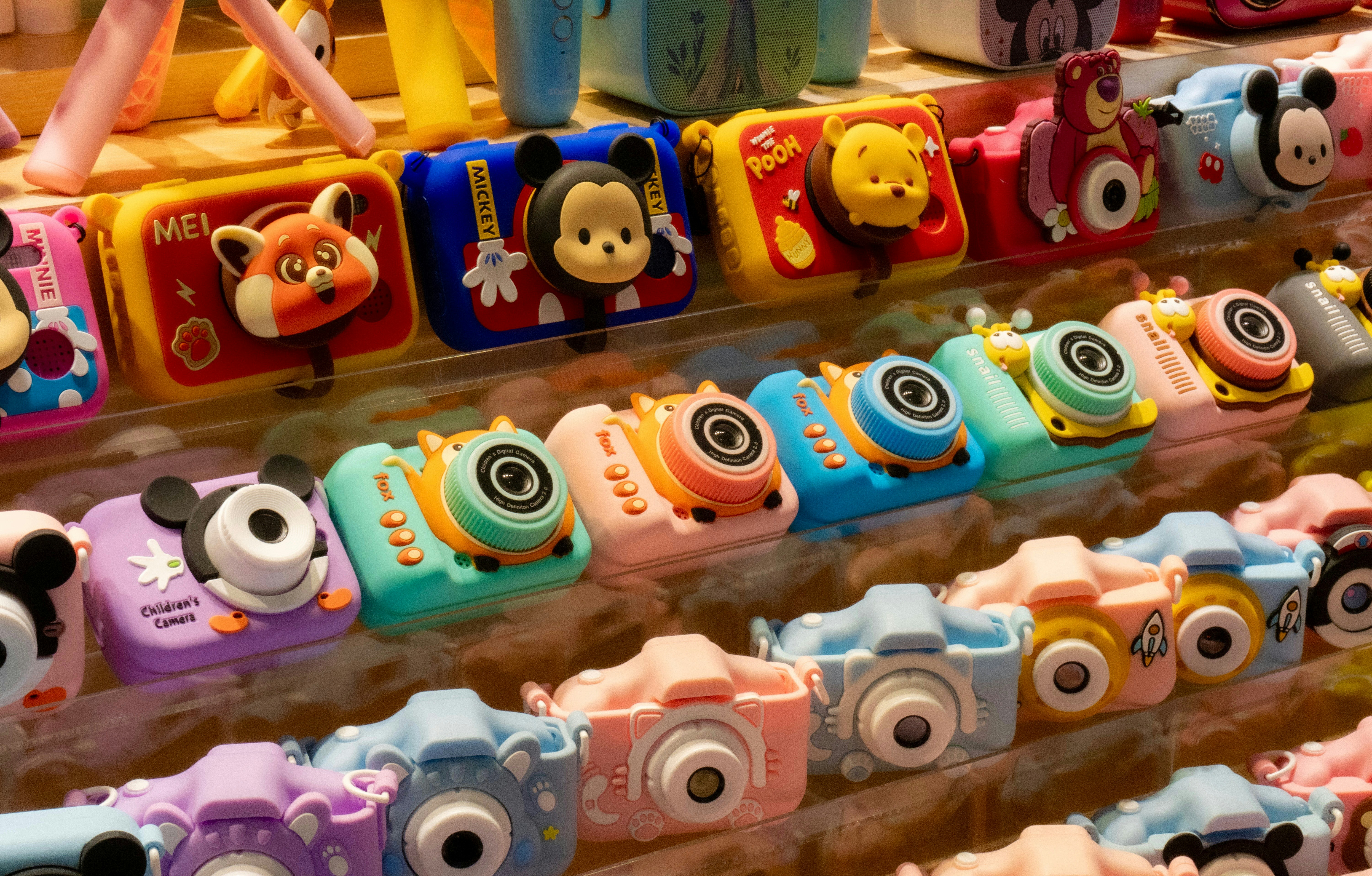 A display of various toy cameras in a store photo – Free Food Image on ...