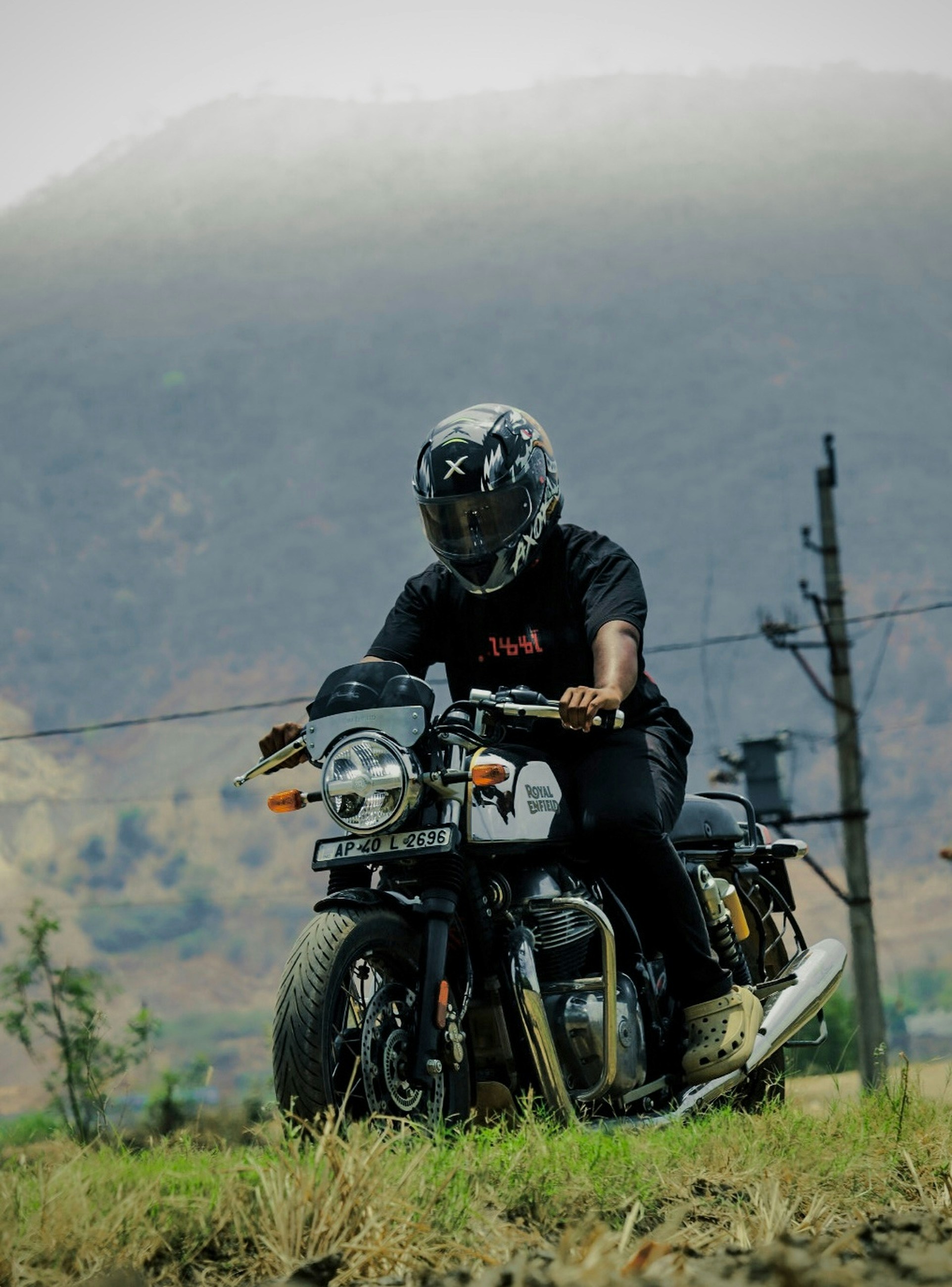 Rider in the Quiet Hill Country: a Vintage Motorcycle Moment