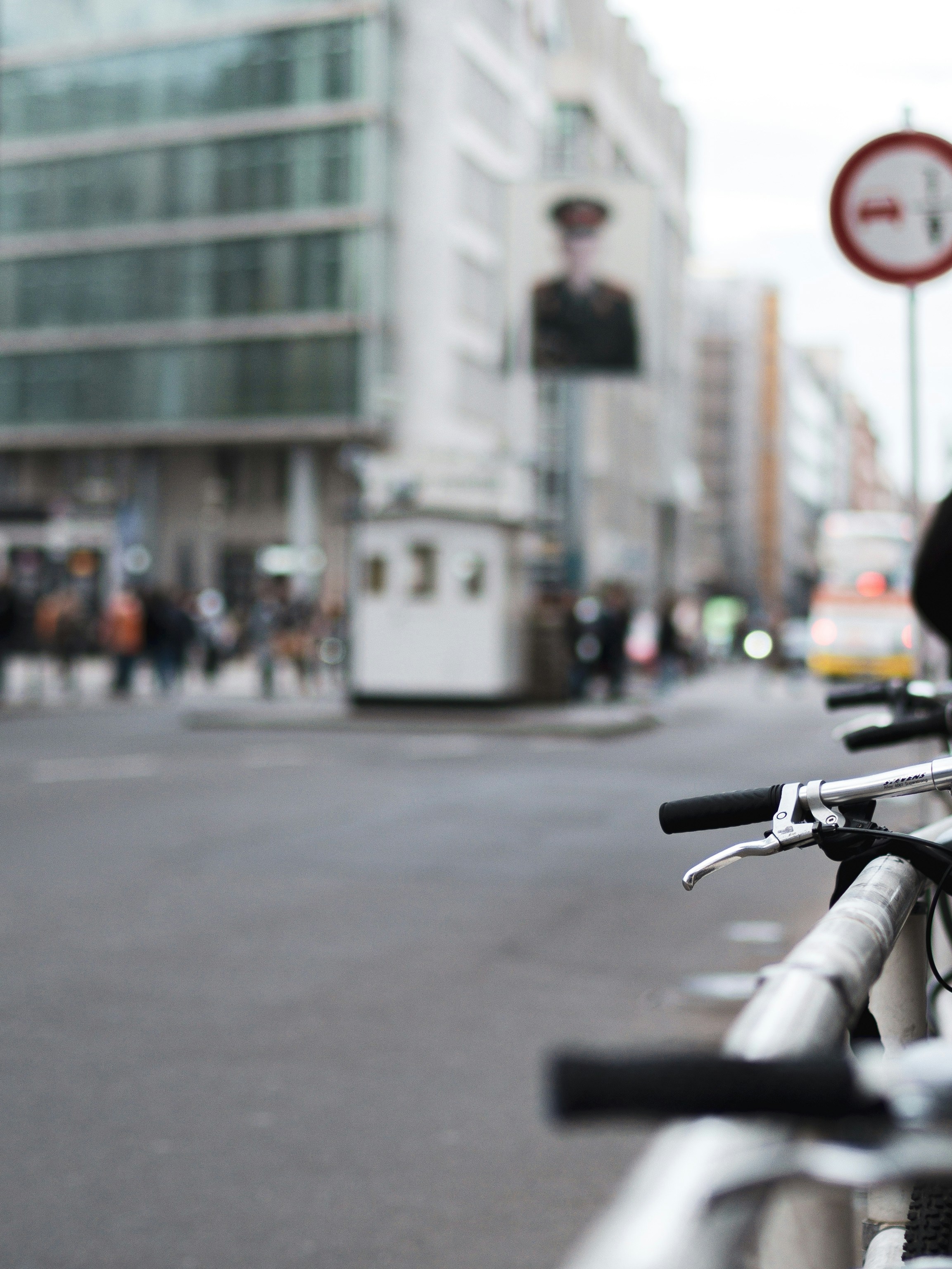 Railing, Bicycles, and a City in Blur