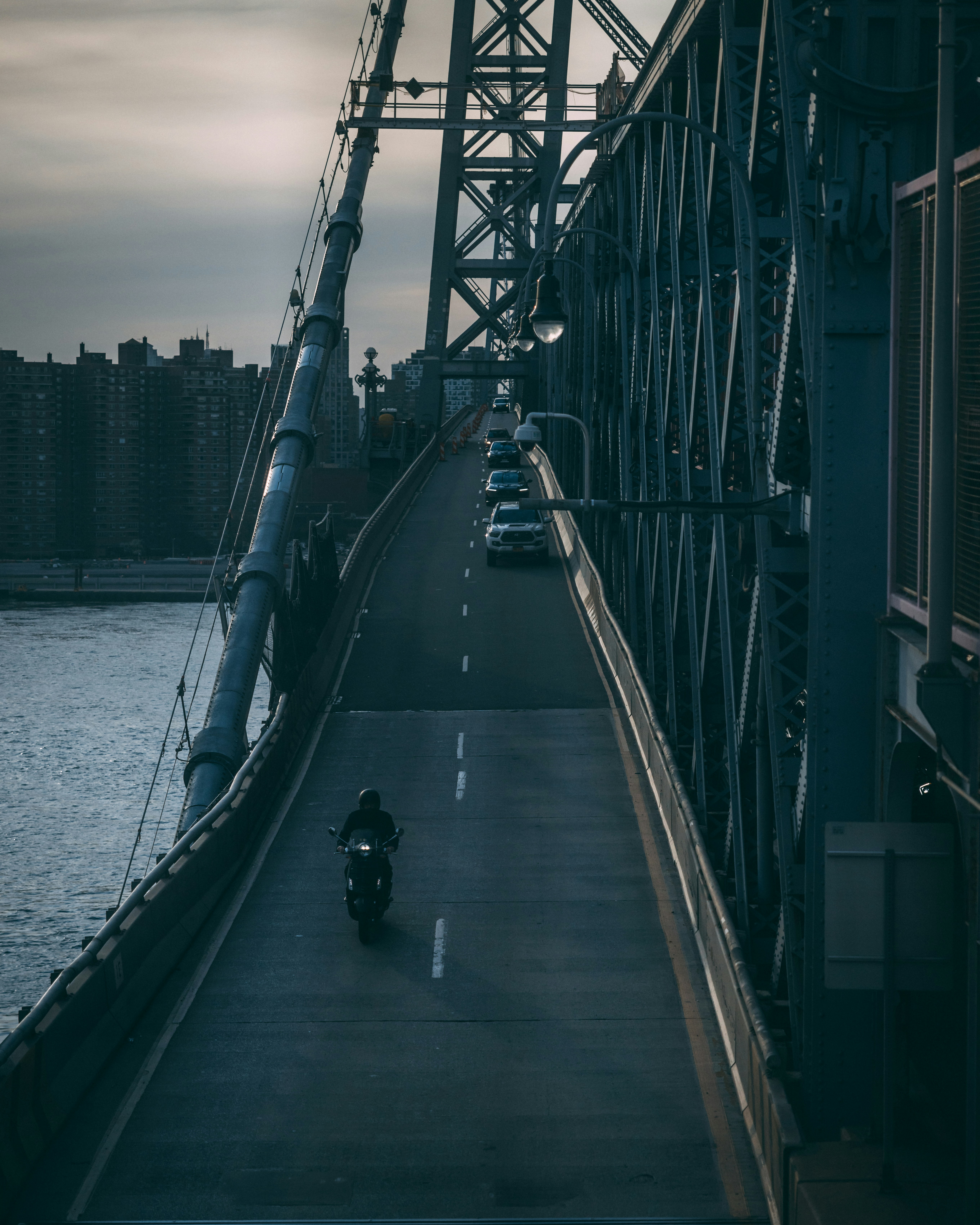 Bridge Passage: Motorbike Whisper on a Steel Span