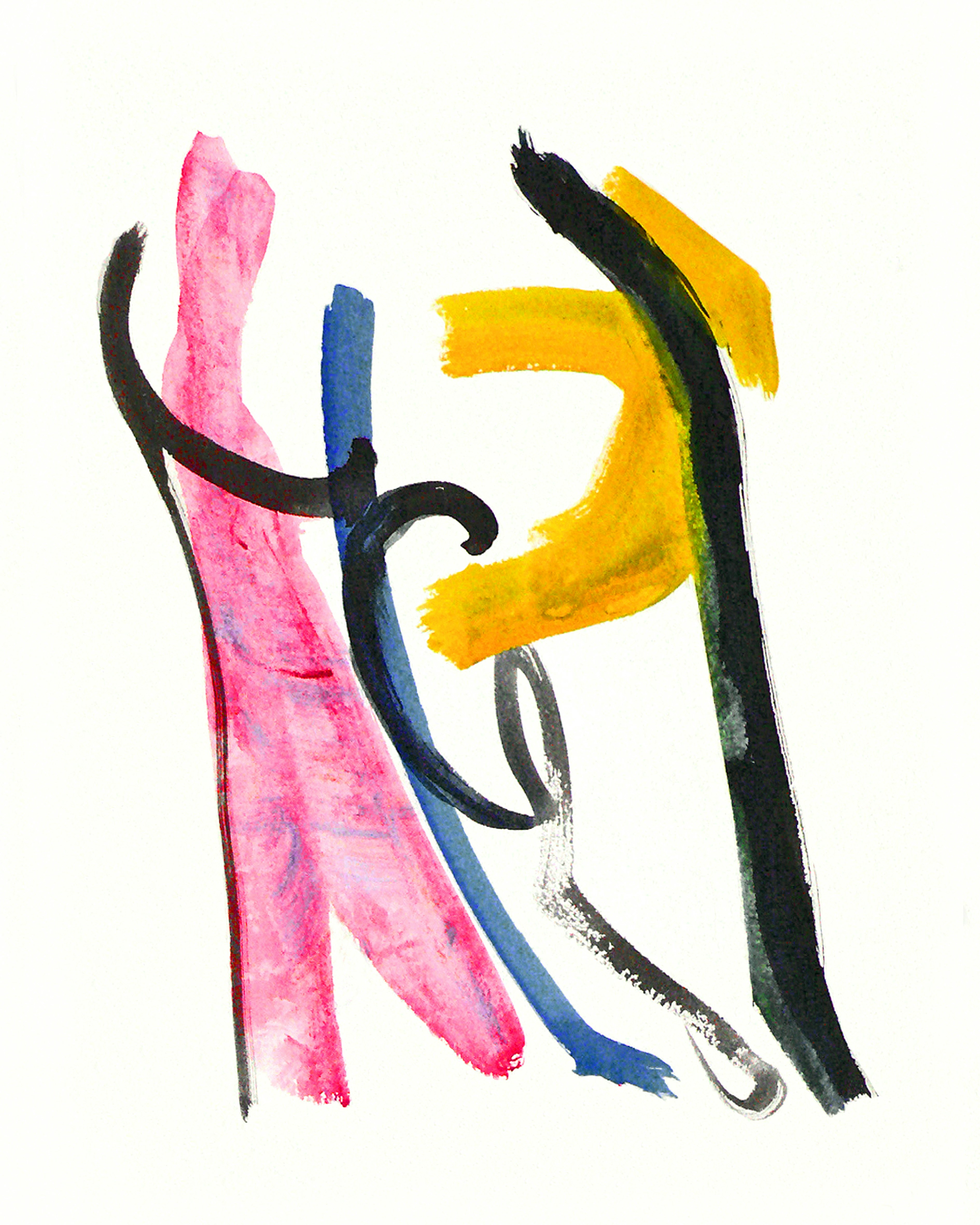 A drawing of three different colors of paint photo – Free Abstract ...