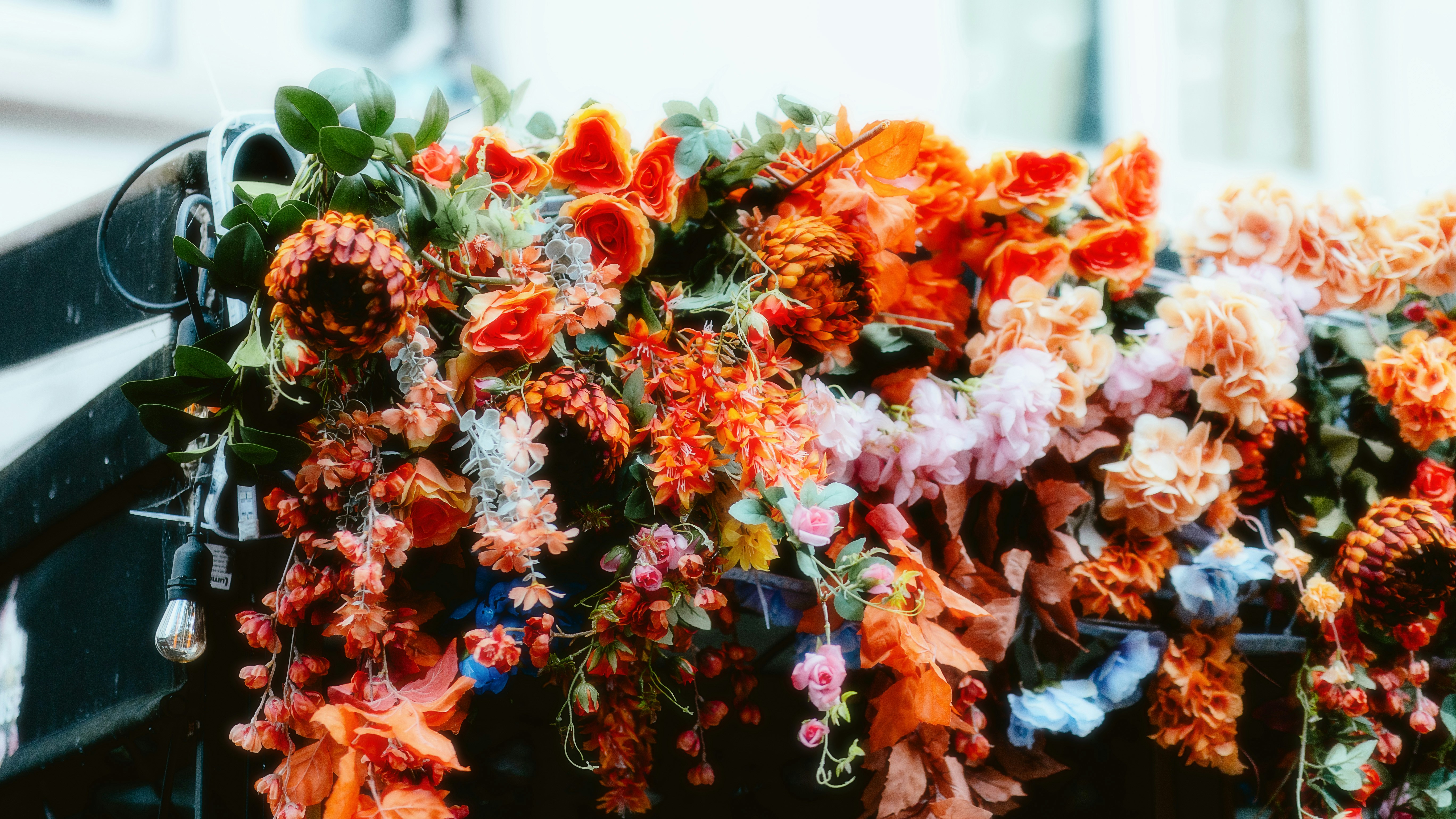 Ember Bouquet: A Warm Cascade of Orange, Coral, and Pink Blossoms