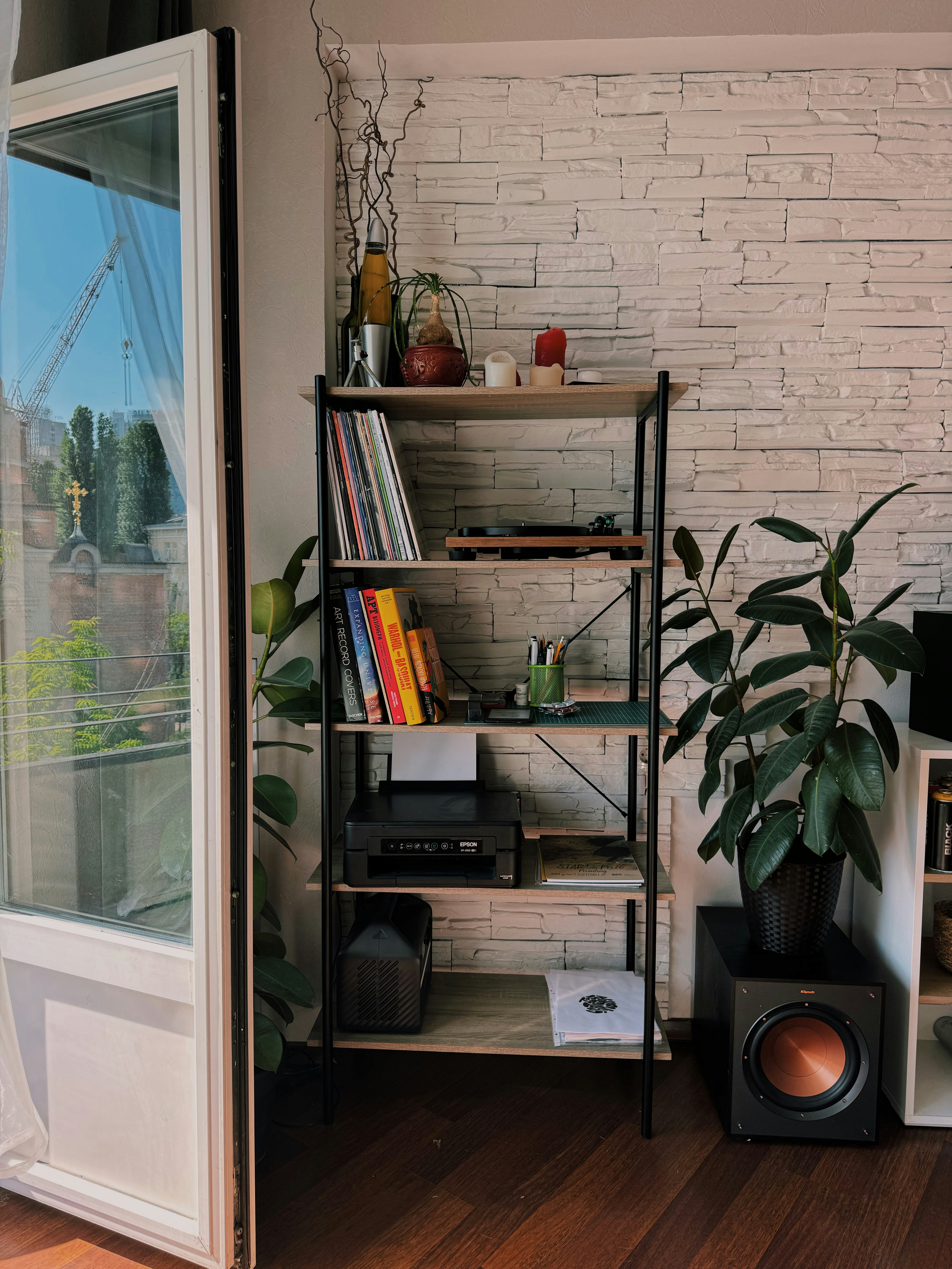 Books, Plants, and Bass: A Living Corner