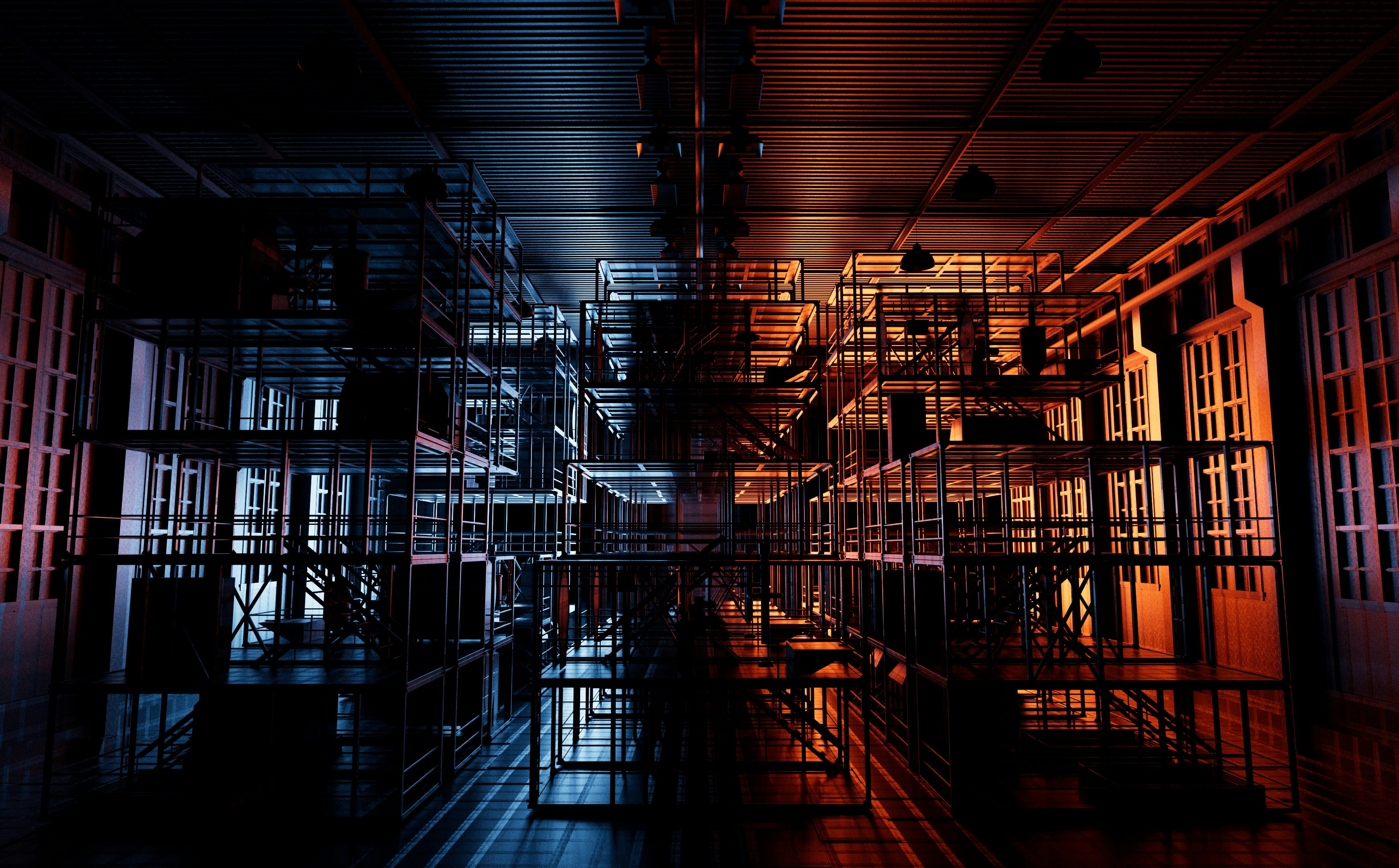 A room filled with lots of metal pipes photo – Free Digital image Image ...