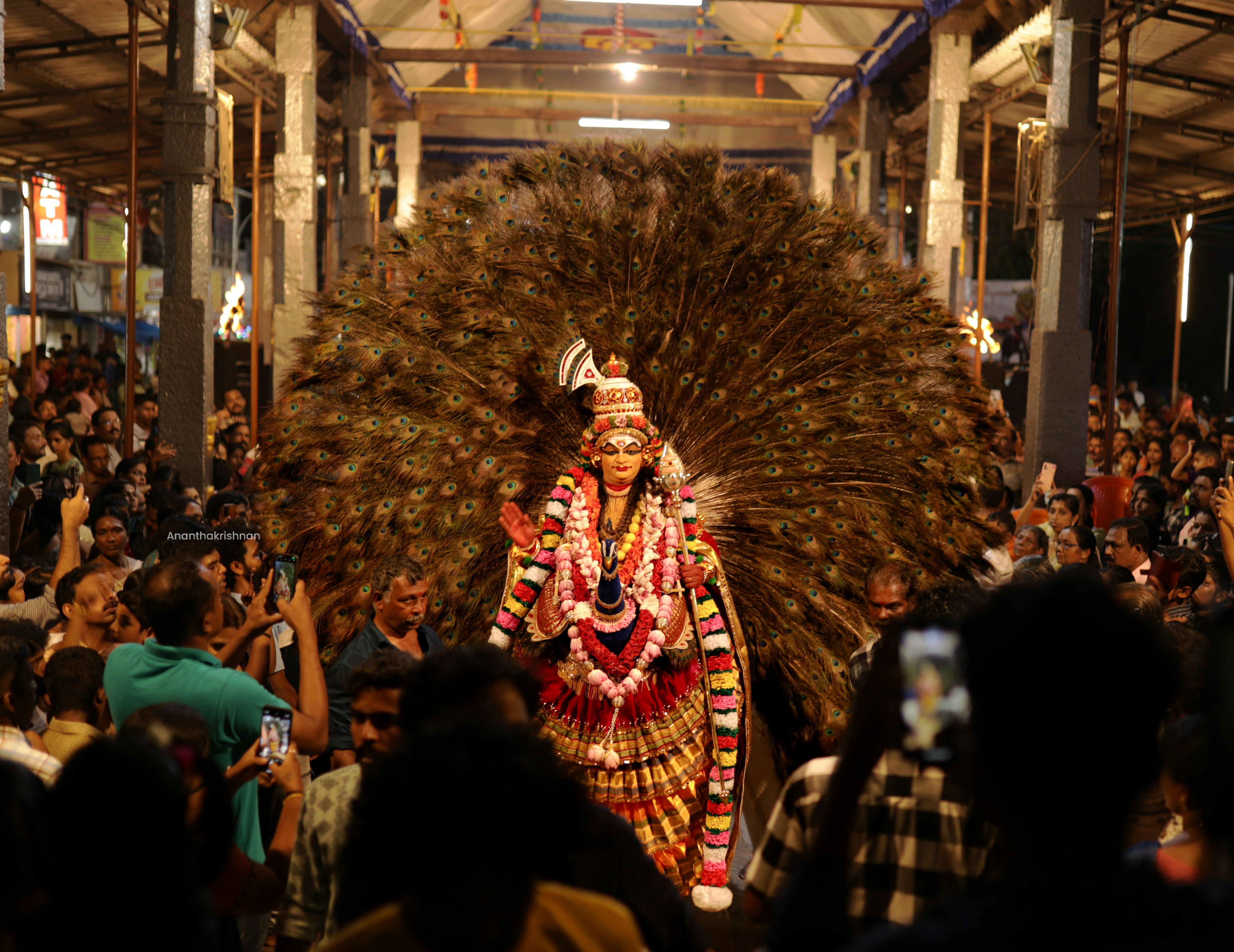 Peacock Crown in a Sea of Faces: A Dancer Commands a Festival Hall